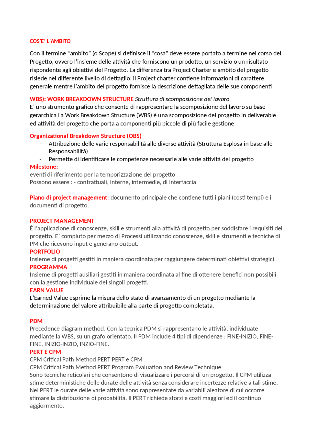 Domande e risposte esame PM | Esercizi di Project Management | Docsity