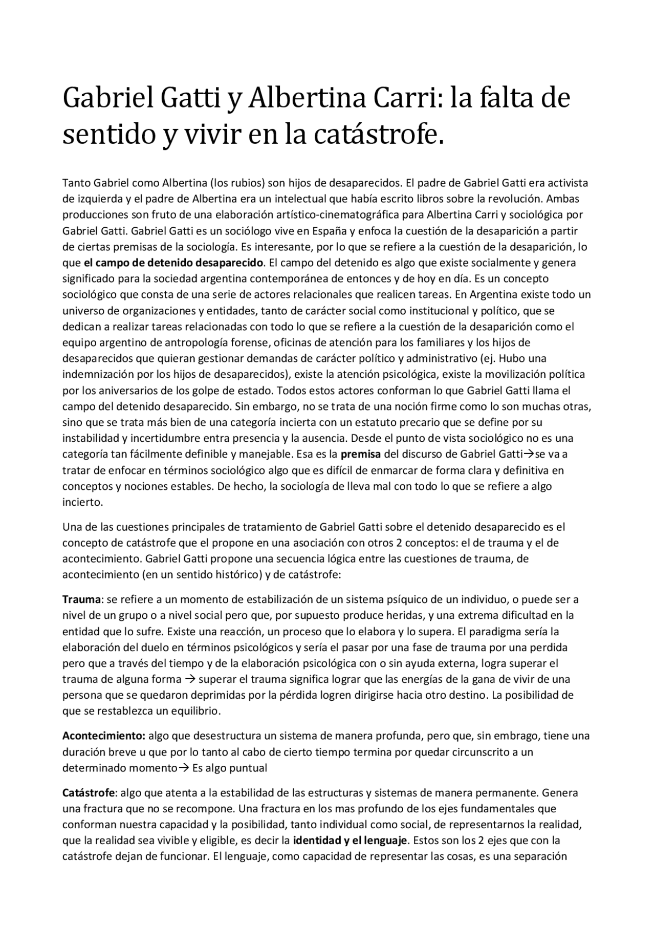 El detenido-desaparecido - Gabriel Gatti - appunti | Appunti di Cultura ...