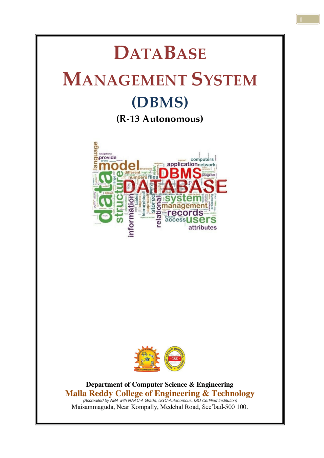 Database management System | Schemes and Mind Maps Business Economics | Docsity