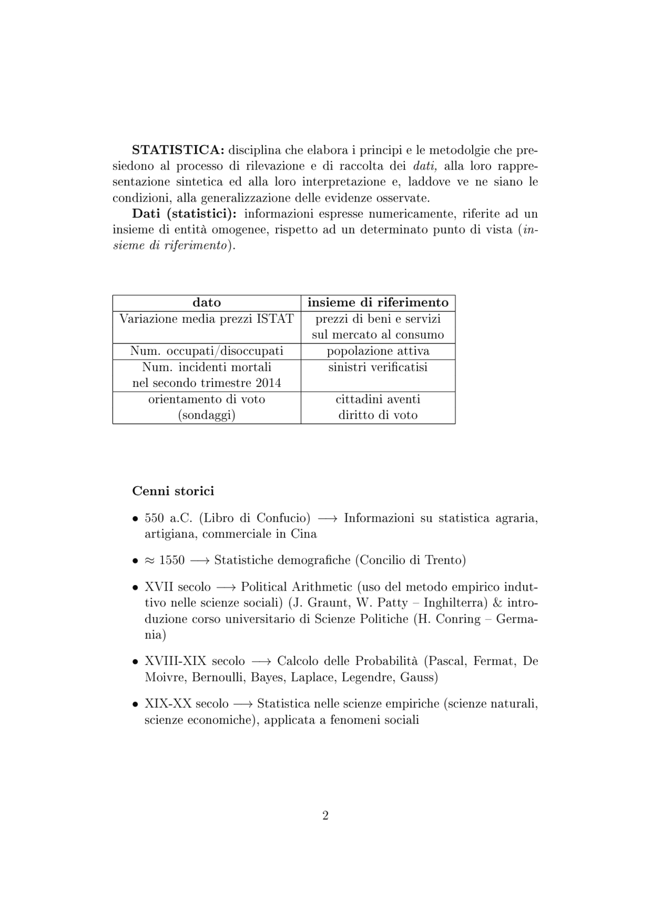 Dispense_statistica_ elaborazione dati | Dispense di Matematica | Docsity