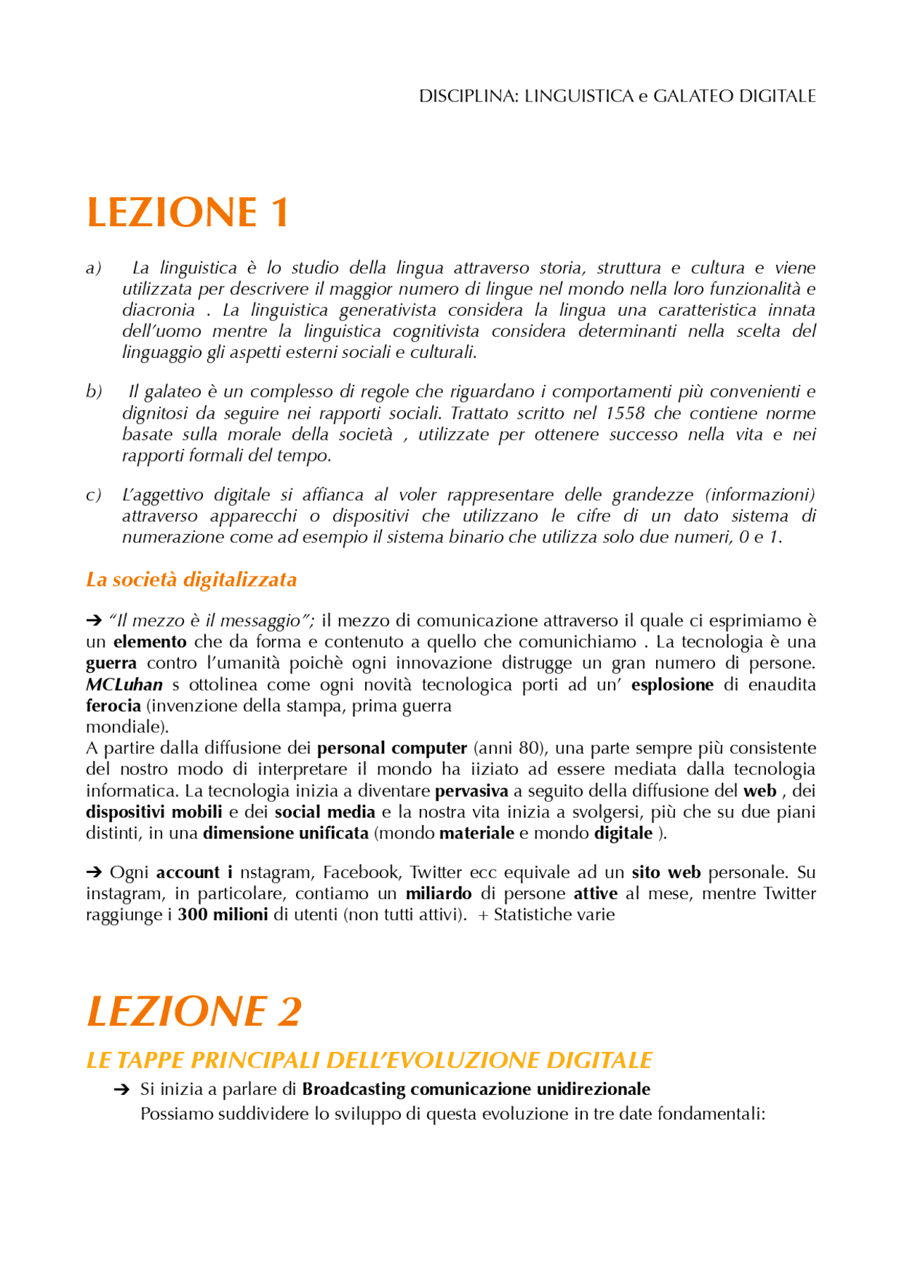 Appunti Semplificati Di Linguistica E Galateo Digitale Appunti Di