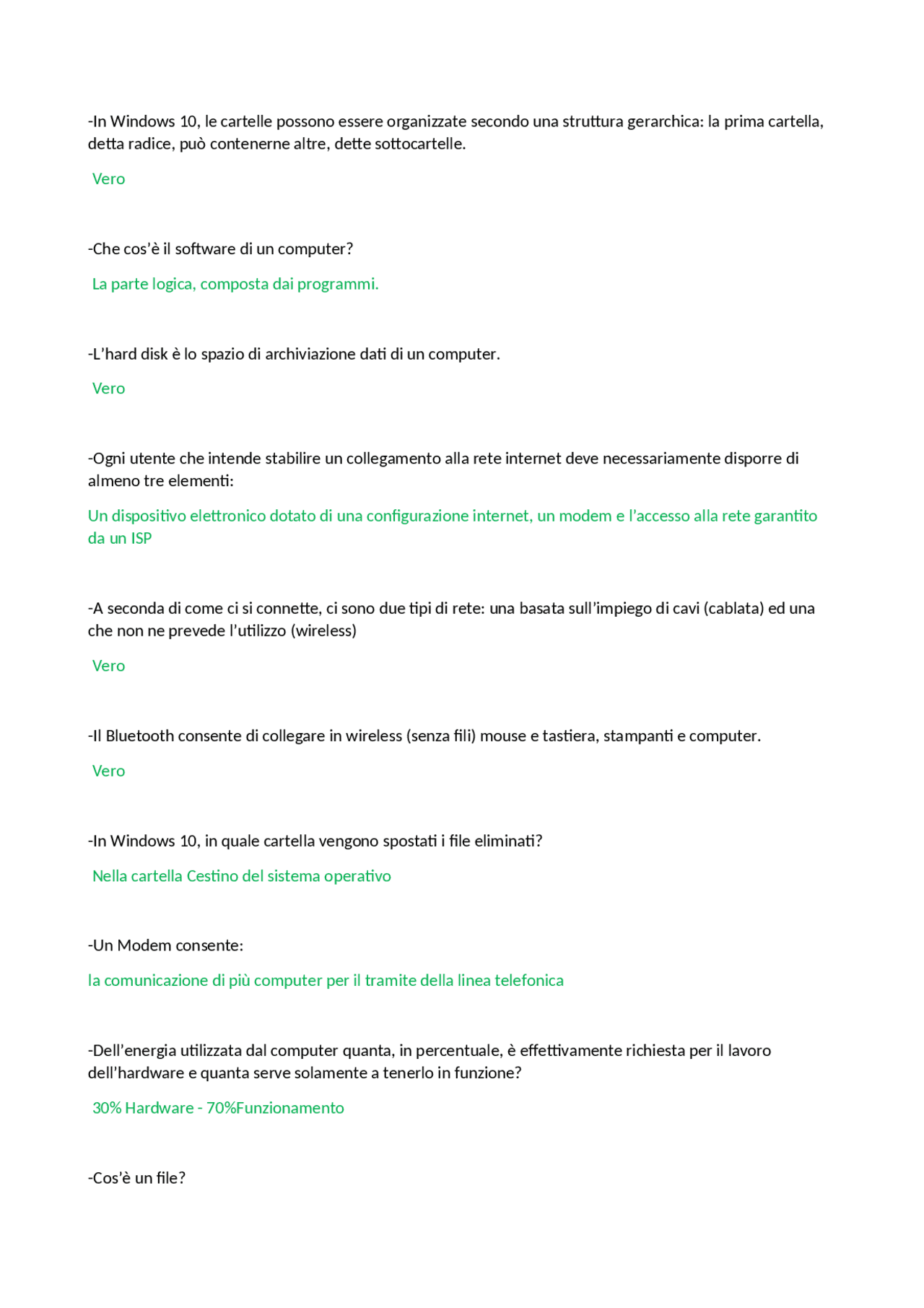 Eipass 7 Modelli User Modulo 1 Prove Desame Di Informatica Docsity