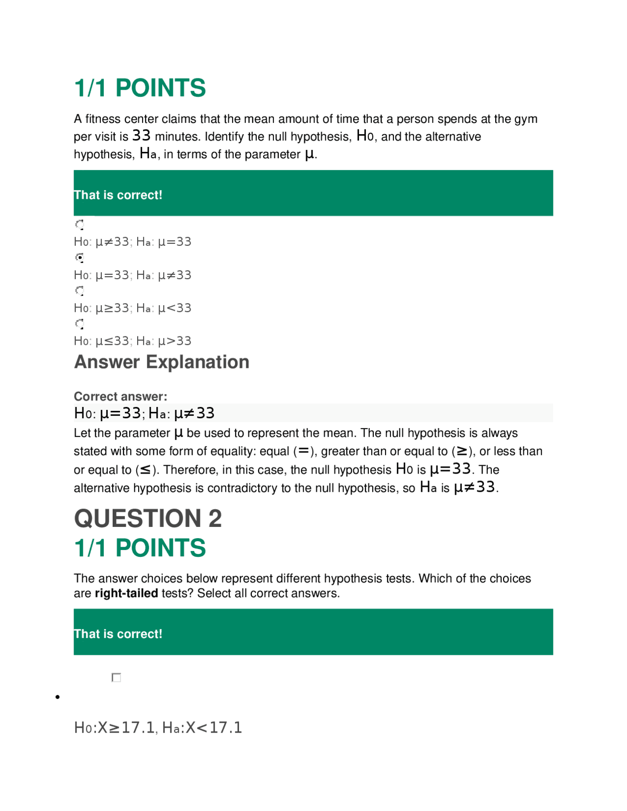 MATH 225N Week 4 Statistics Quiz – Question and Answers | Exams Mathematical Statistics | Docsity