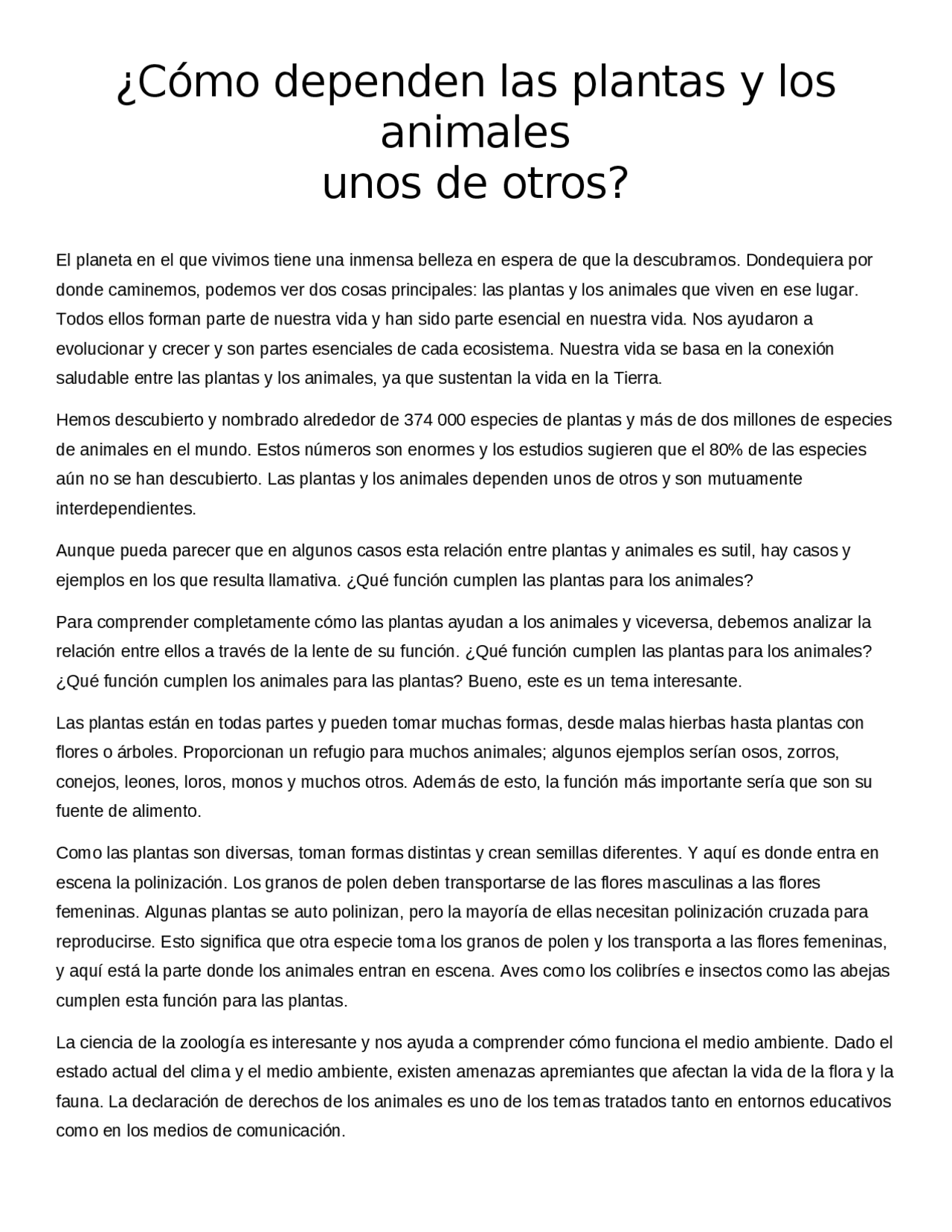 Como dependen animales y plantas unos de otros | Esquemas y mapas ...