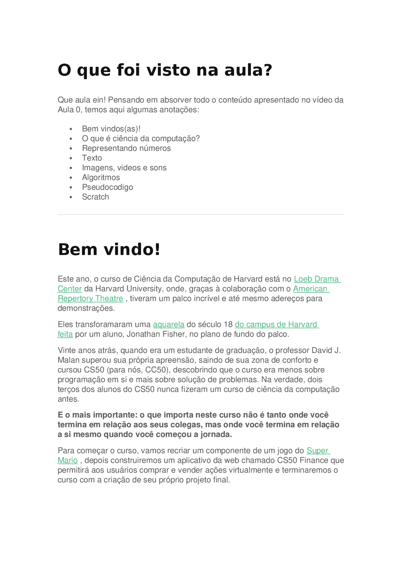O Que Foi Visto Na Aula Scratch Resumos Programação Funcional Docsity