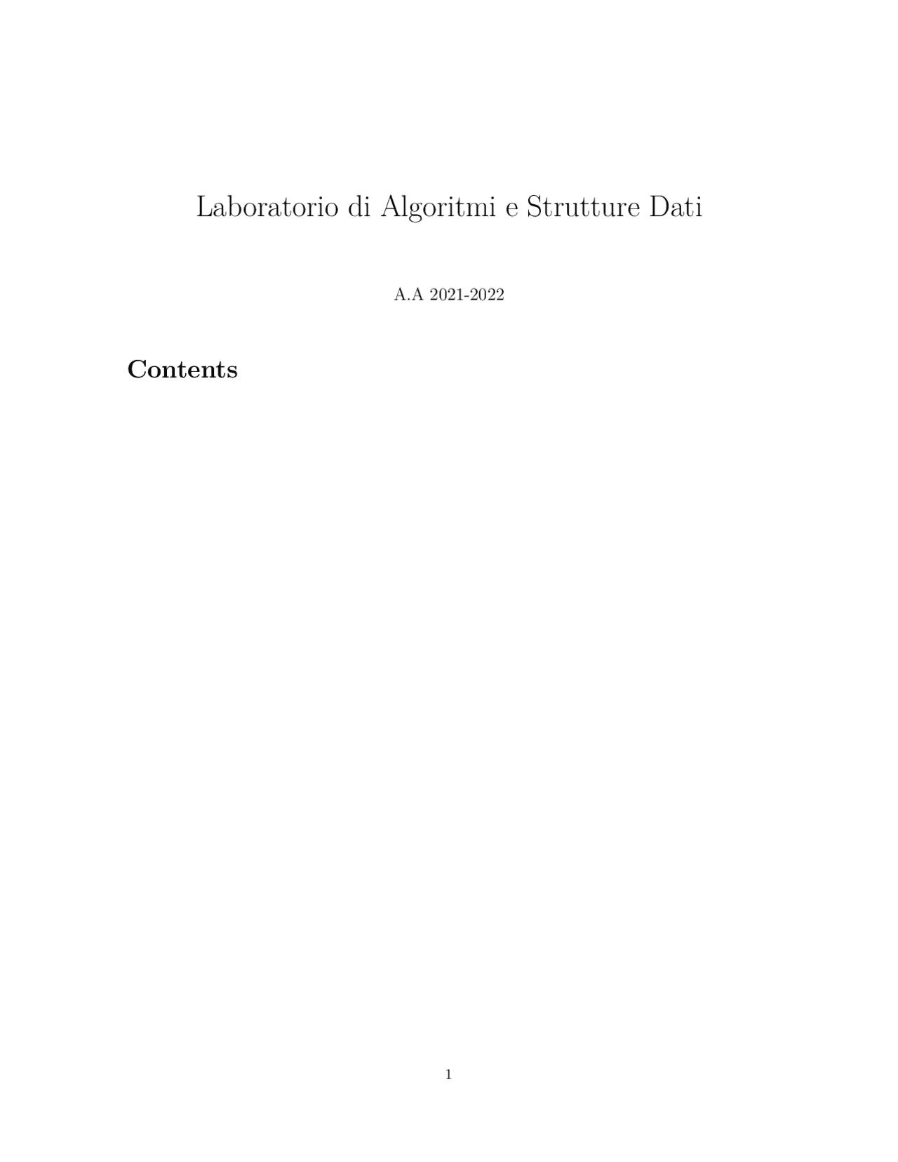 Laboratorio Algoritmi E Strutture Dati Dispense Di Algoritmi E