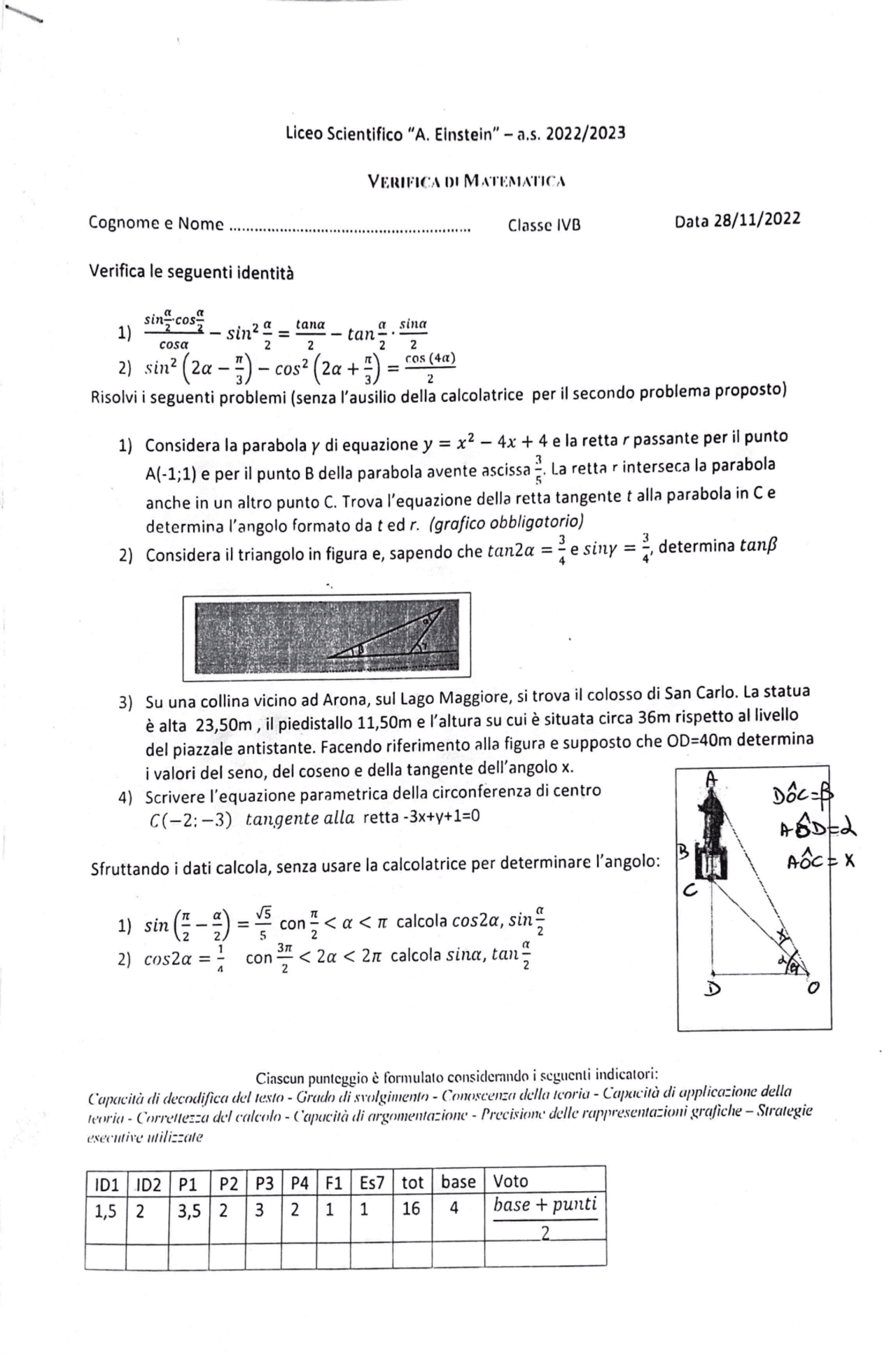 Esercizi Con Le Formule Goniometriche Esercizi Di Matematica Docsity