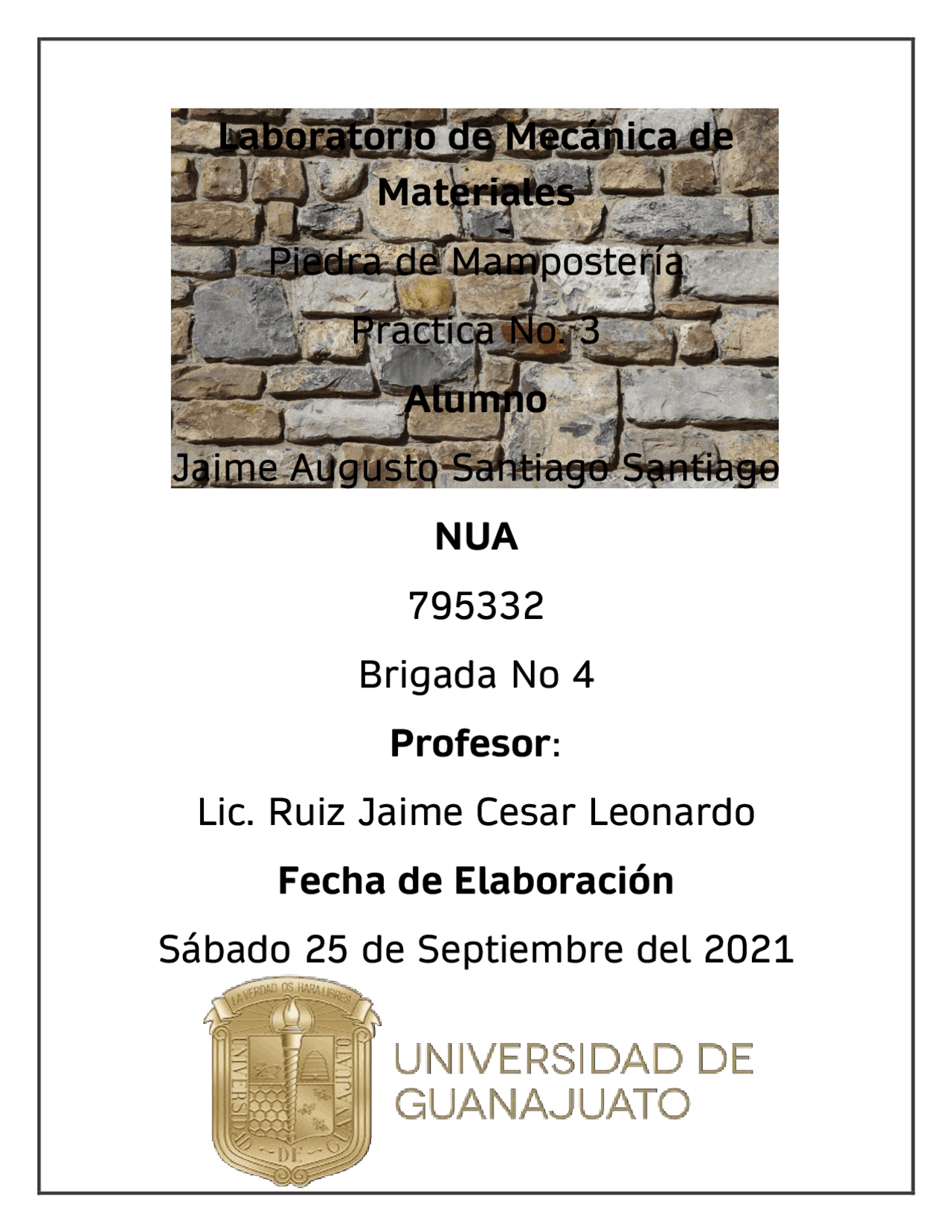 Practica Mamposteria Ejercicios De Mecánica De Materiales Docsity