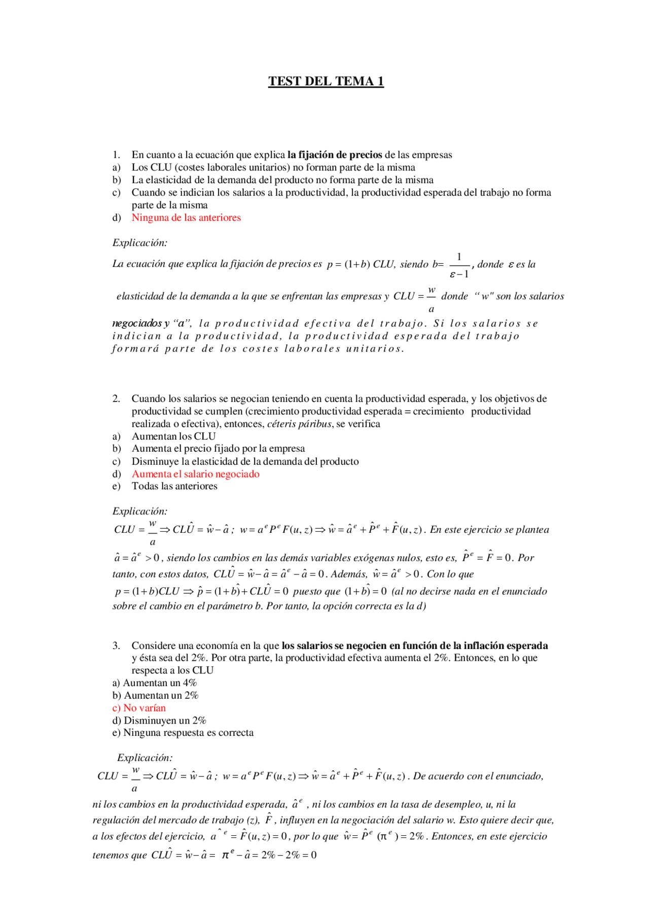Ejercicios De Macroeconomia Ejercicios De Macroeconomía Docsity