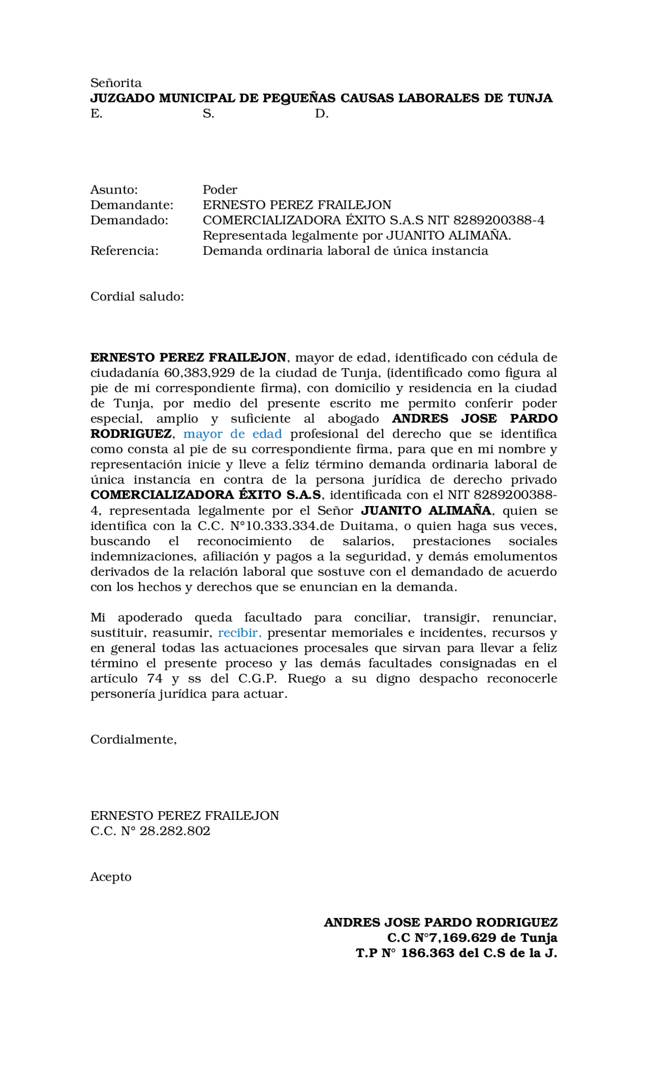 MODELO DEMANDA LABORAL | Guías, Proyectos, Investigaciones de Derecho ...