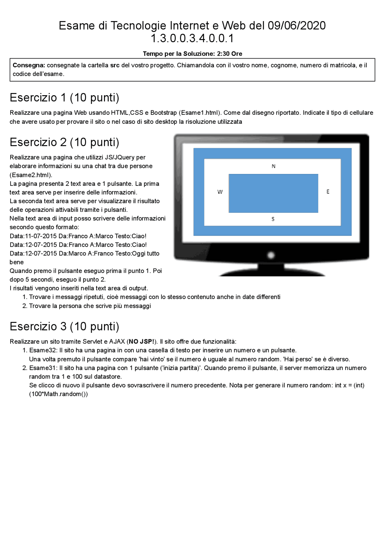 Esame Tiw Prof Mamei Prove Desame Di Elementi Di Informatica Docsity