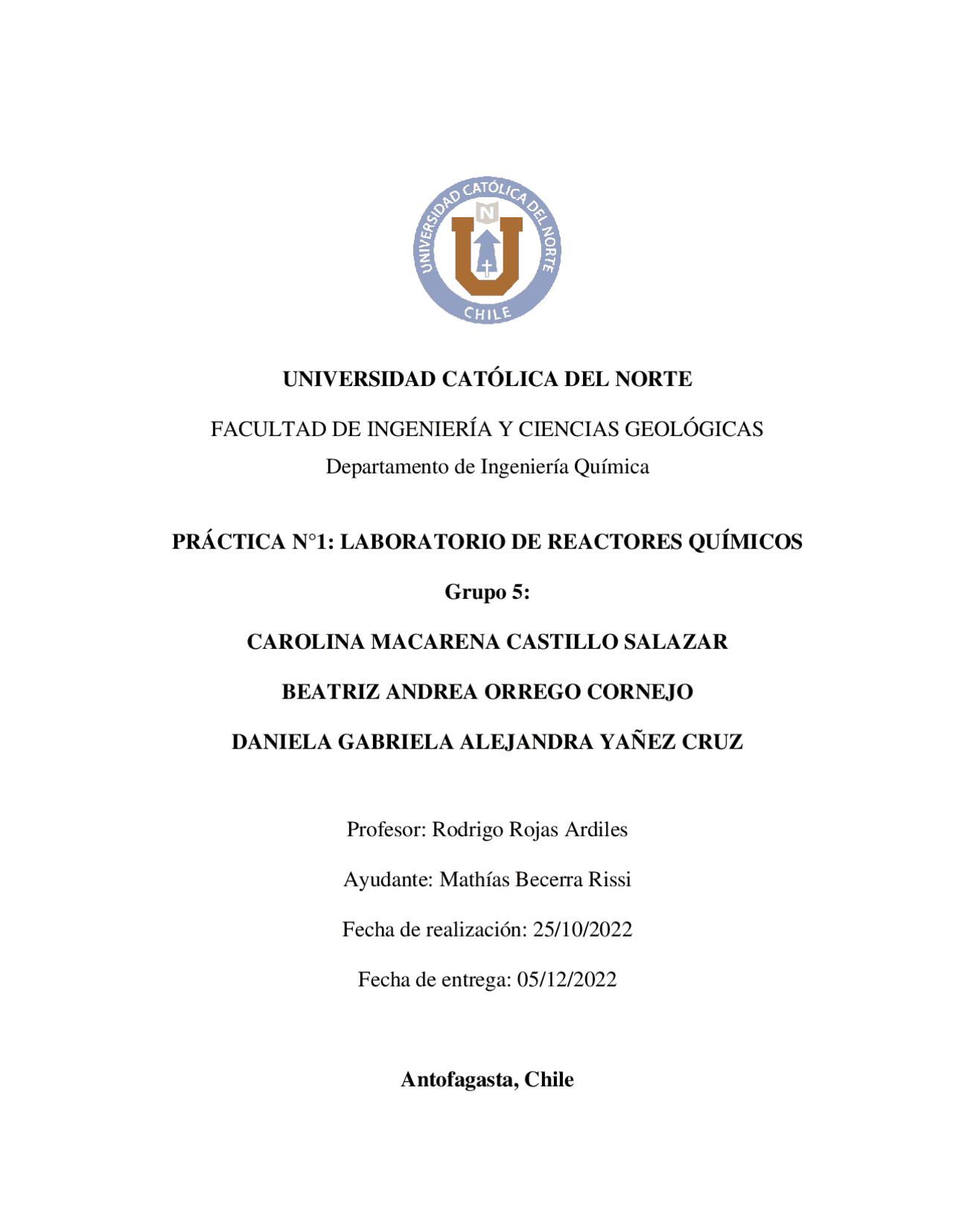 Lab De Reactores Químicos Guide Progetti E Ricerche Di Chimica Docsity