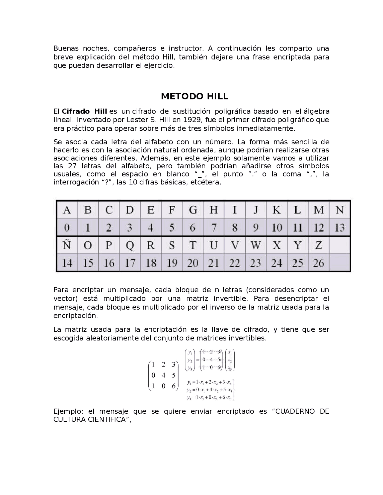 METODO HILL DESARROLLO DE EJERCICIOS | Ejercicios de Cálculo | Docsity