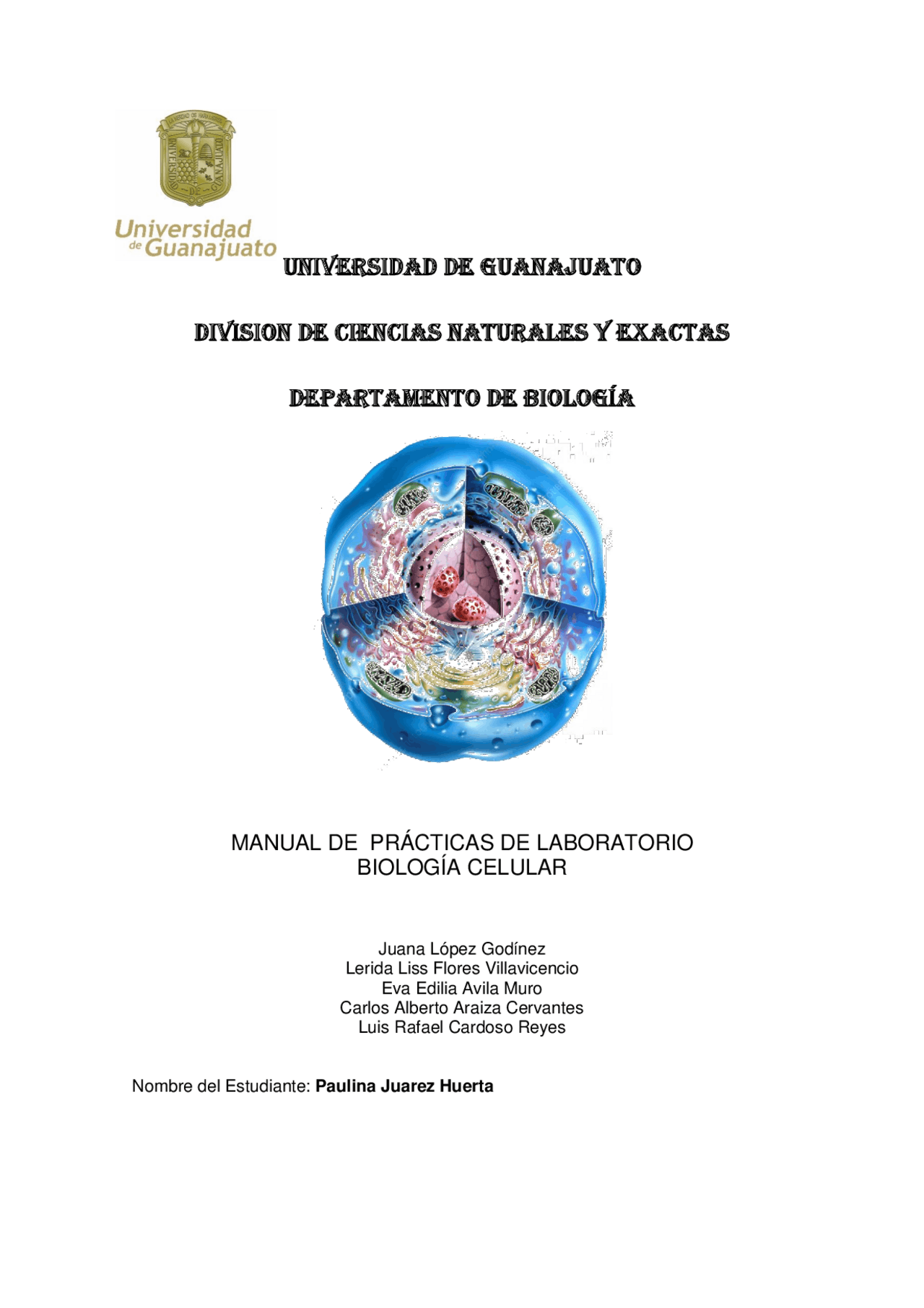 Manual De Prácticas Biología Celular Ejercicios De Biología Docsity
