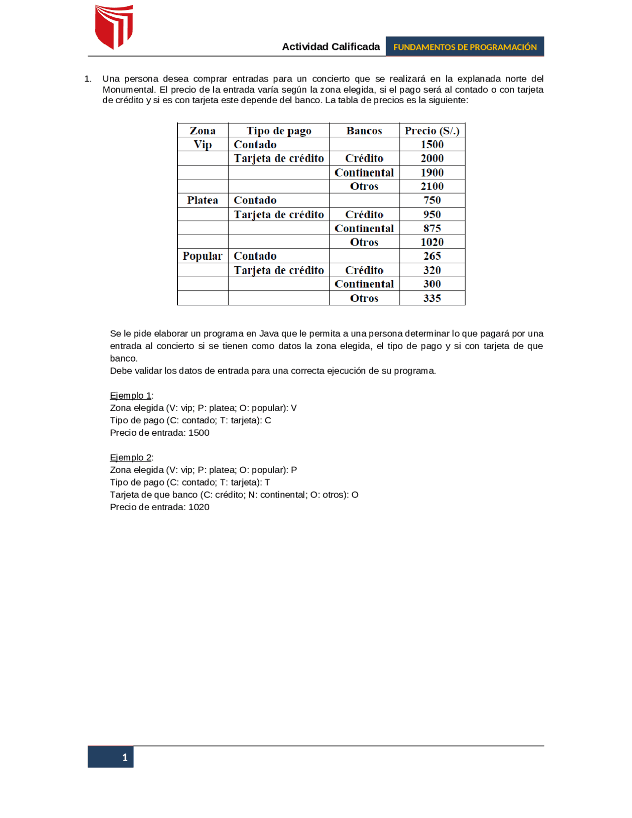 Fundamentos Progrmacion 2 Exámenes De Programación Java Docsity