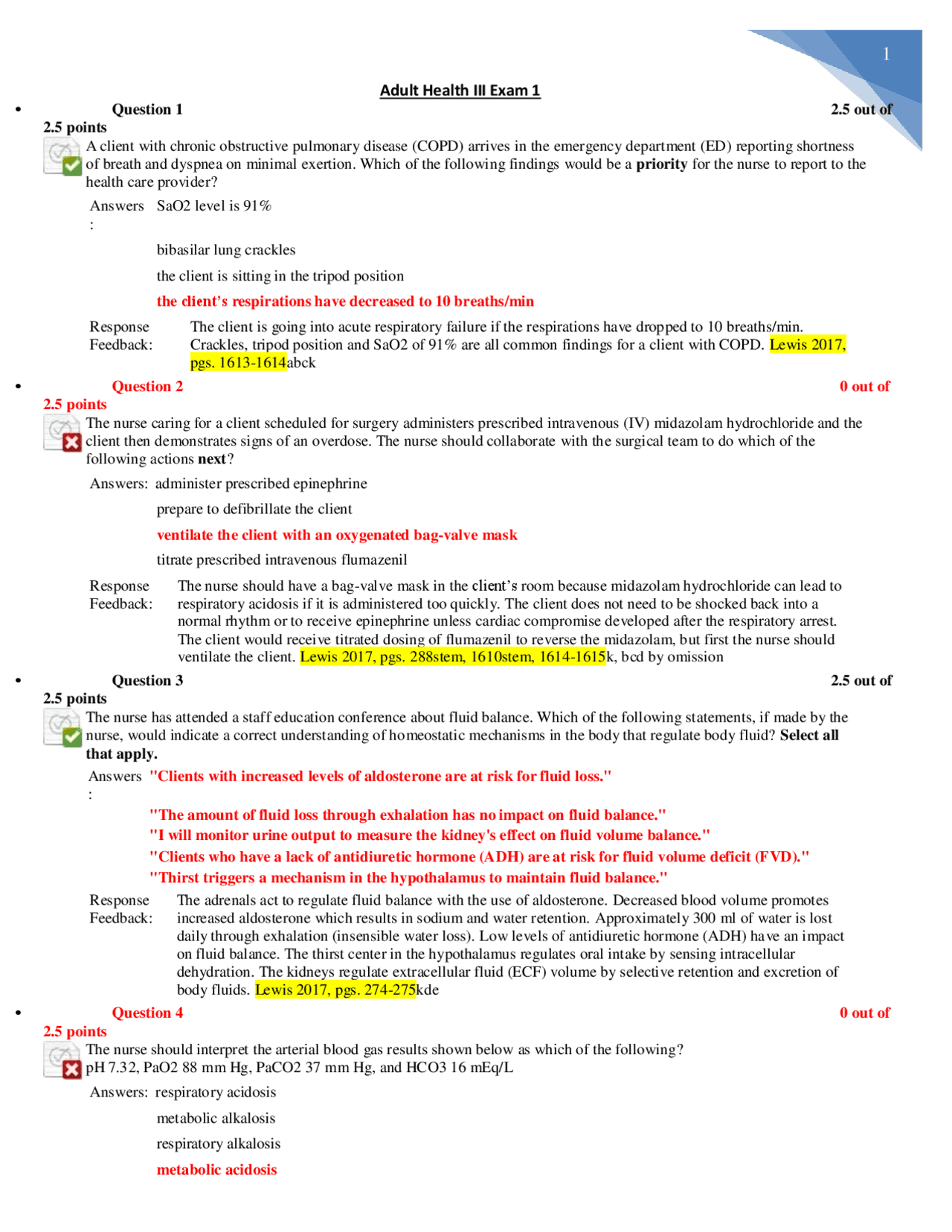 NU 448 Adult Health III study guide Updated Graded A Plus | Exams ...