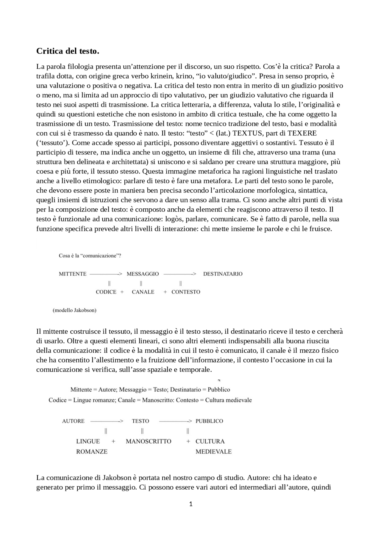 Cosè La Critica Del Testo Appunti Di Filologia Romanza Docsity