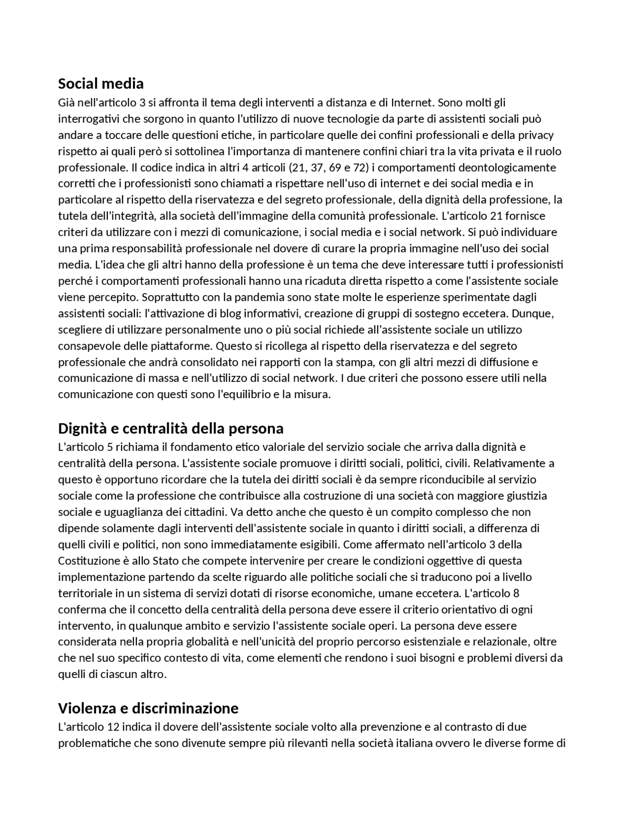 Codice Deontologico Assistente Sociale 2020 Schemi E Mappe