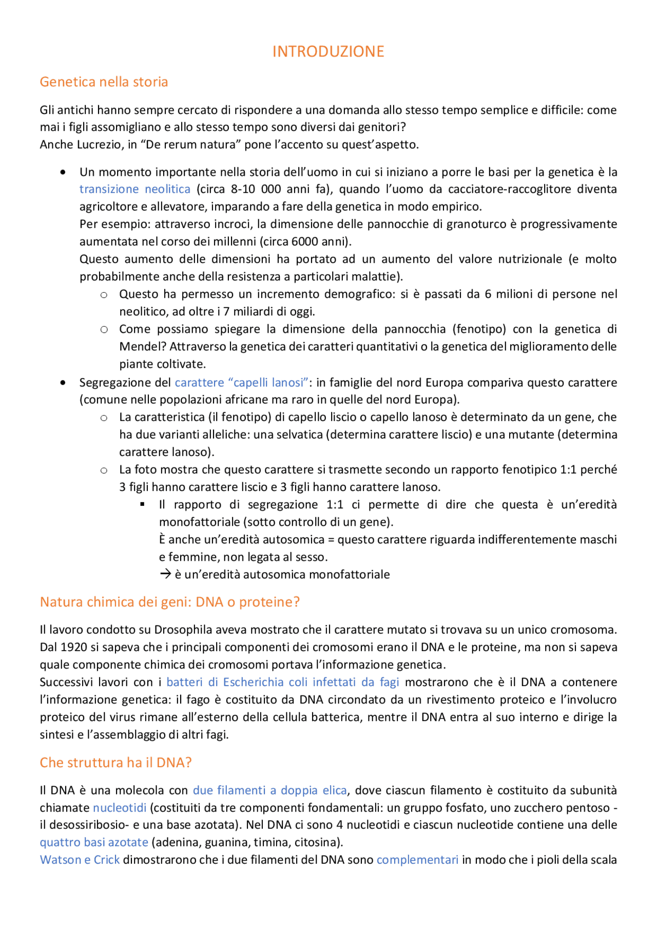 Genetica - Università degli Studi di Parma - prof. Pavesi | Study notes ...