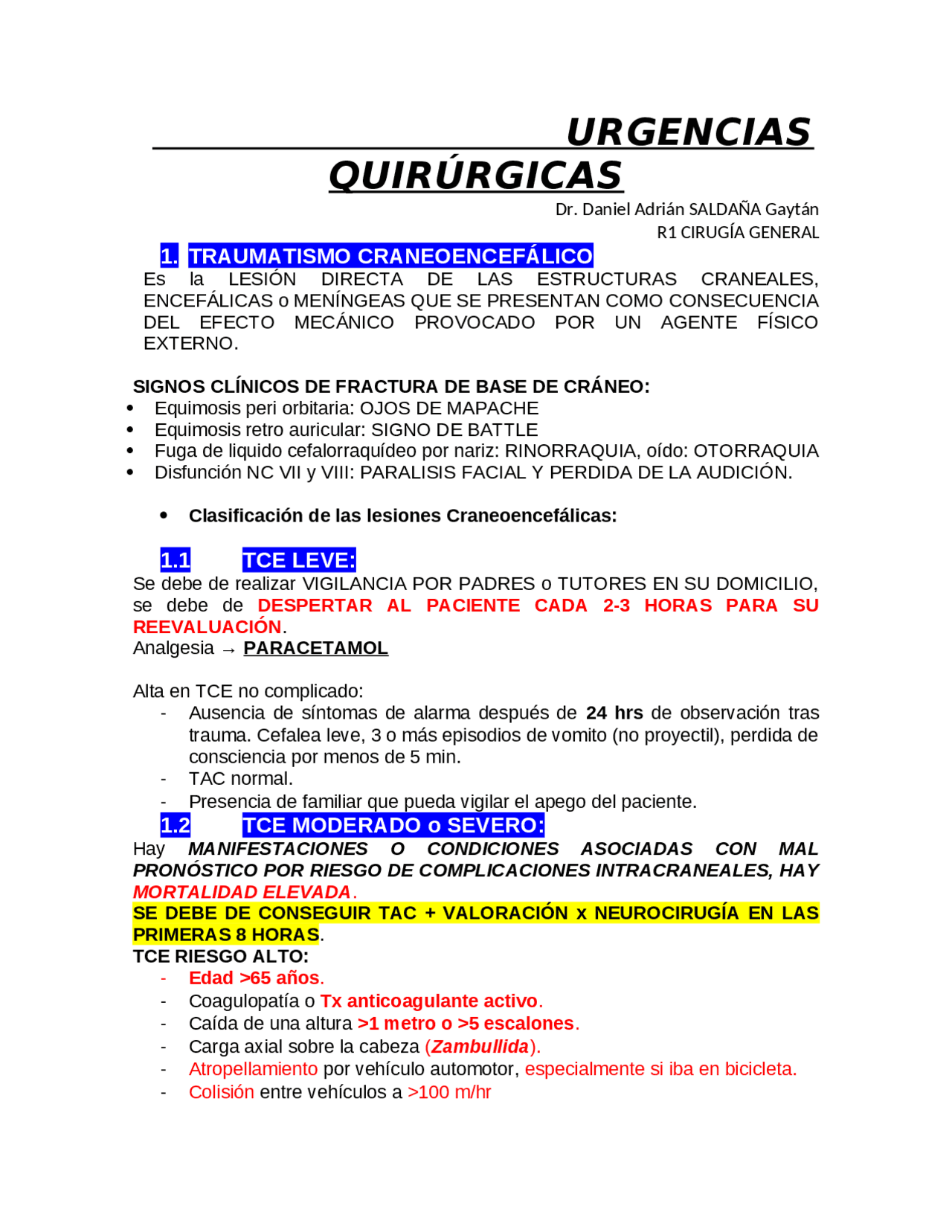 Urgencias Quirurgicas Resúmenes De Cirugía General Docsity