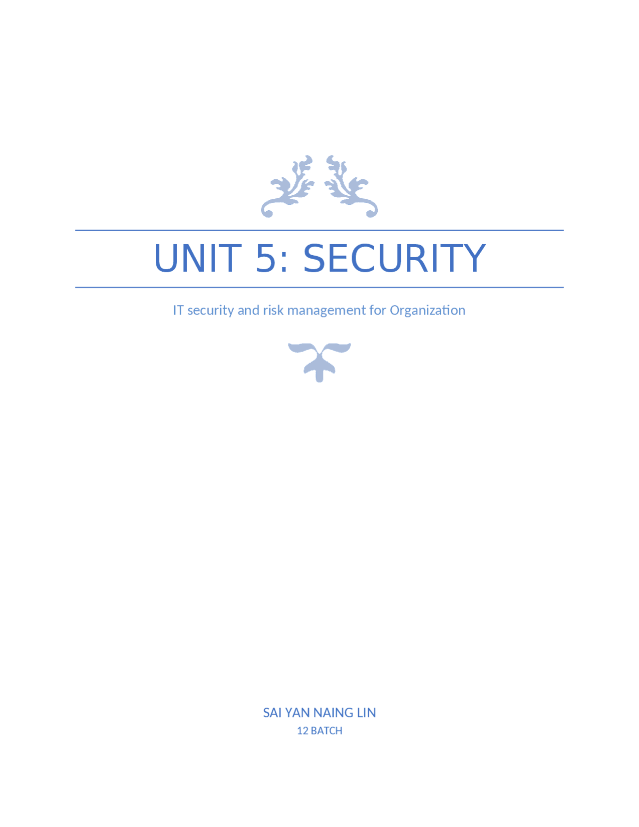 Network Security Assignment Thesis Network Security Docsity