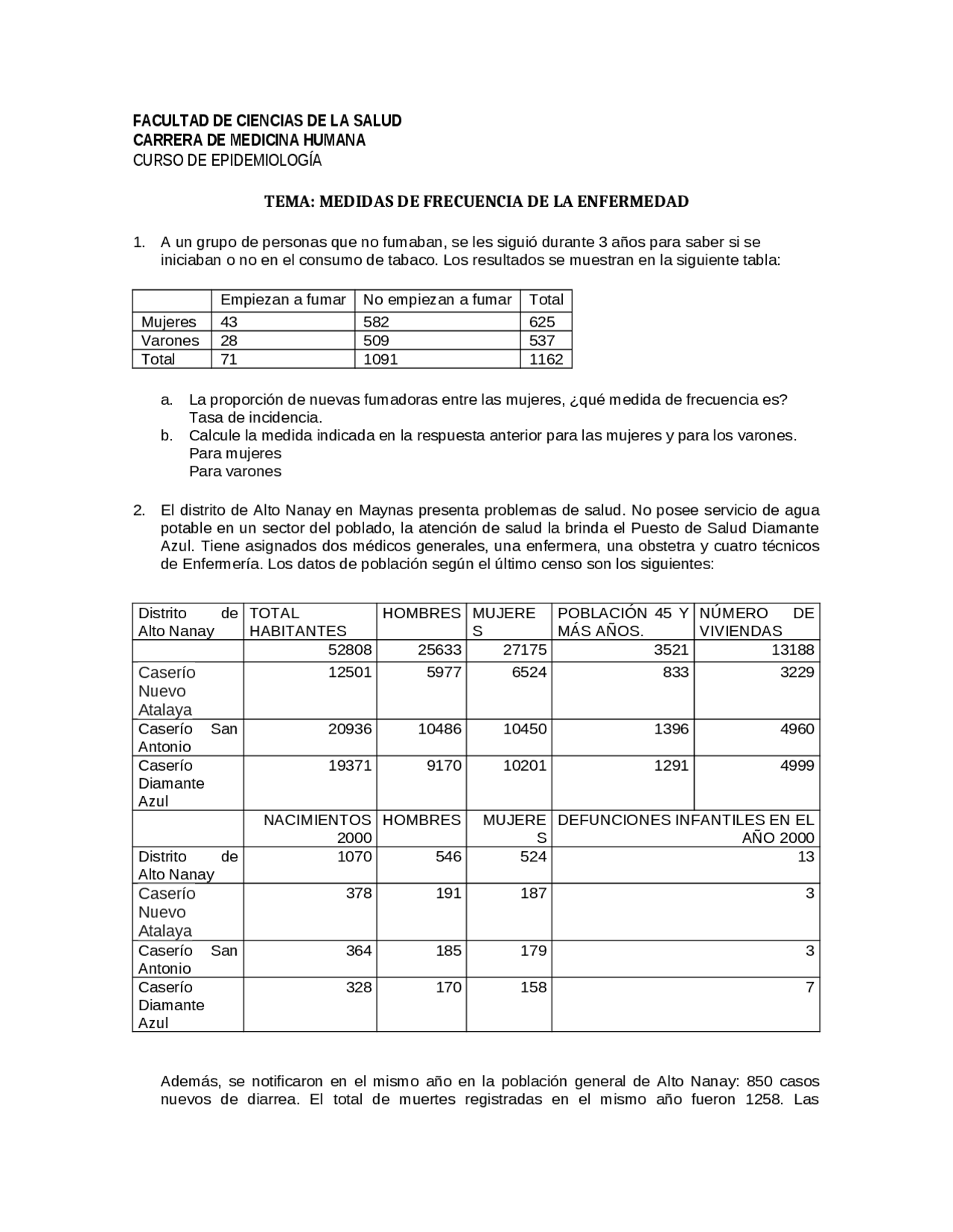 Practica Frecuencia Epidemio Apuntes De Epidemiología Docsity
