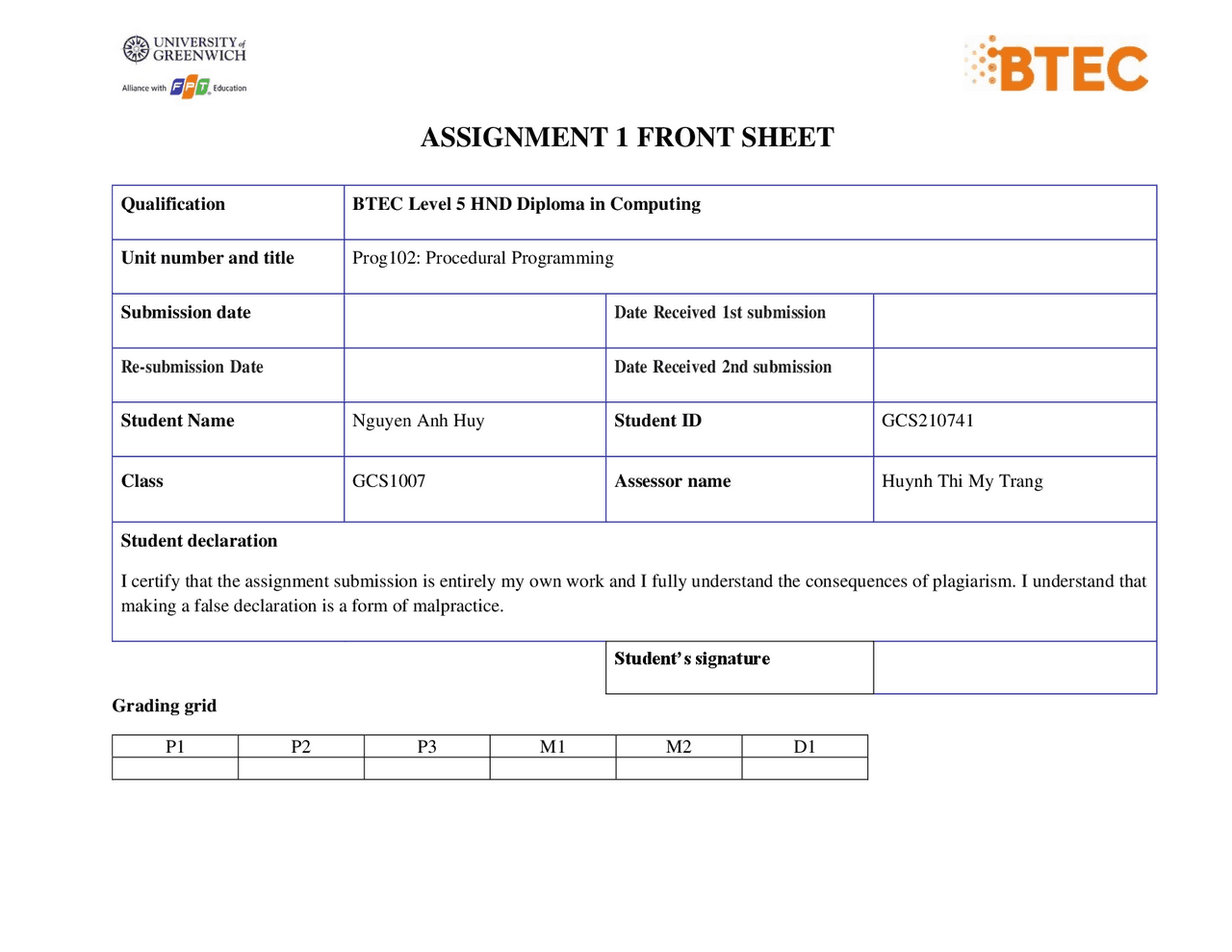 Foundation Programming Assignments C Programming Docsity
