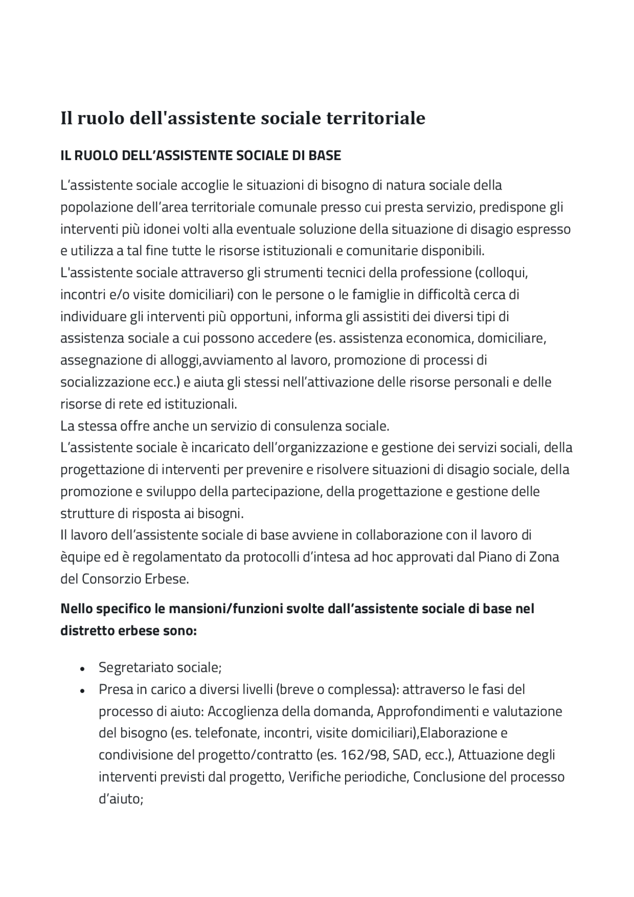 Assistente Sociale Sul Territorio Schemi E Mappe Concettuali Di