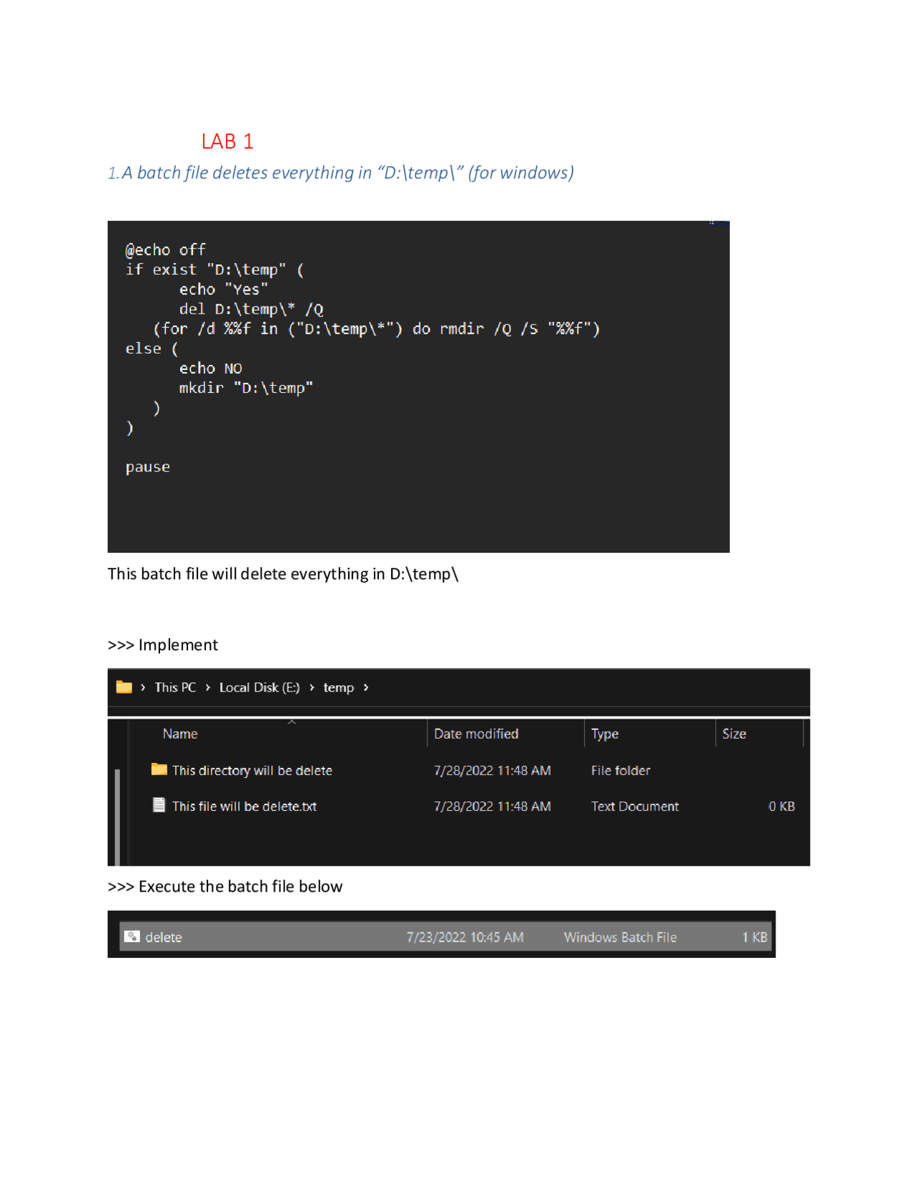 Automated File Deletion in Windows and Linux | Assignments Labour Law | Docsity