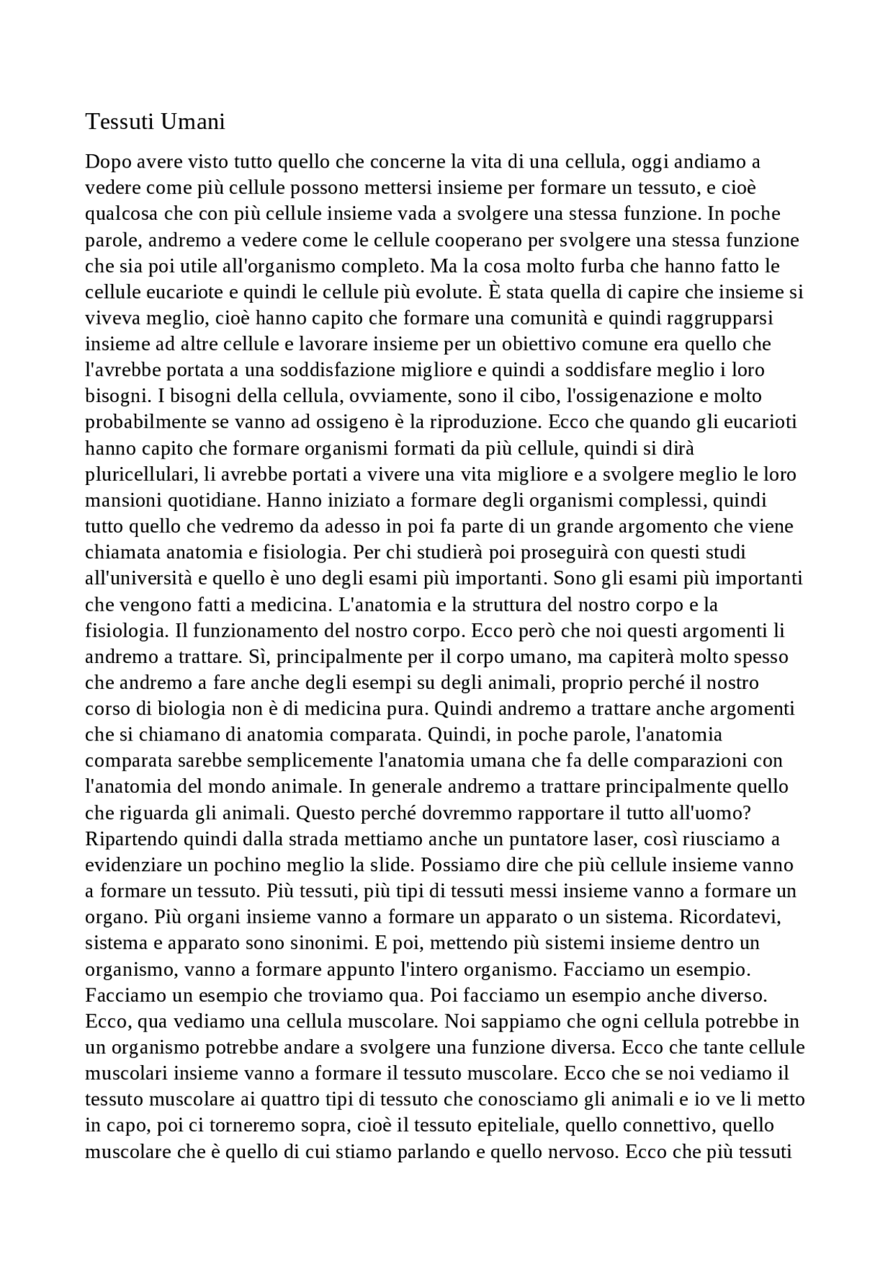 Tessuti Umani Biologia Appunti Di Biologia Docsity