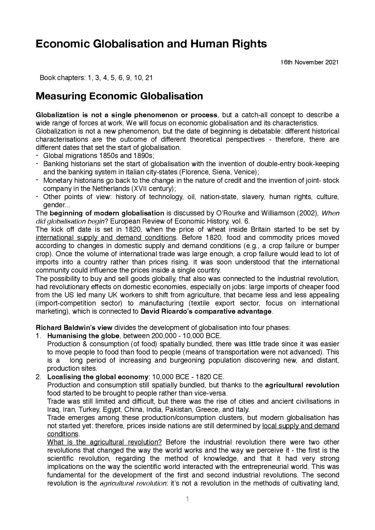 Economic Globalisation and Human Rights (2021/2022) | Appunti di ...