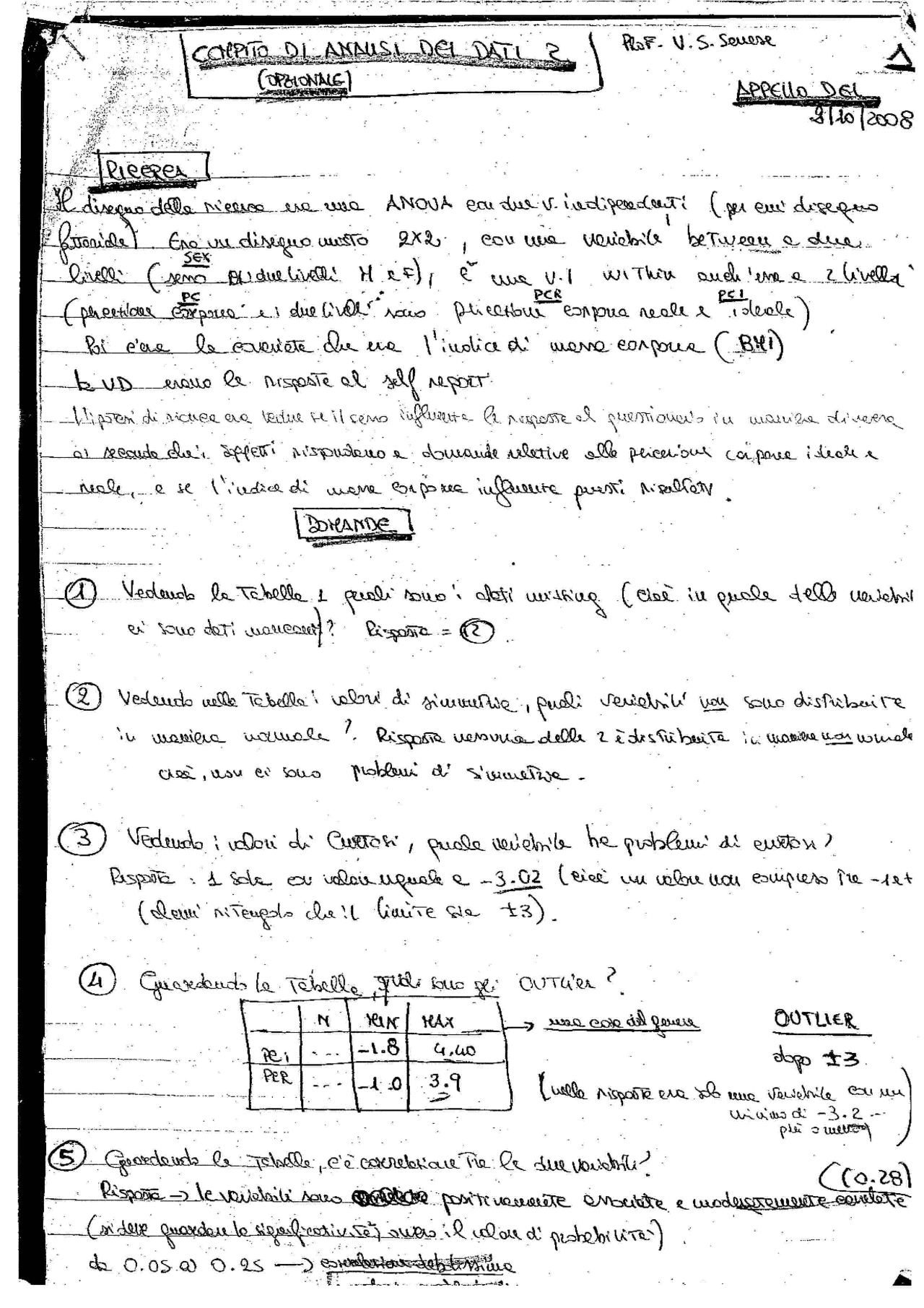 Prove Di Esame Anni Precedenti Prove Desame Di Metodi E Tecniche Del
