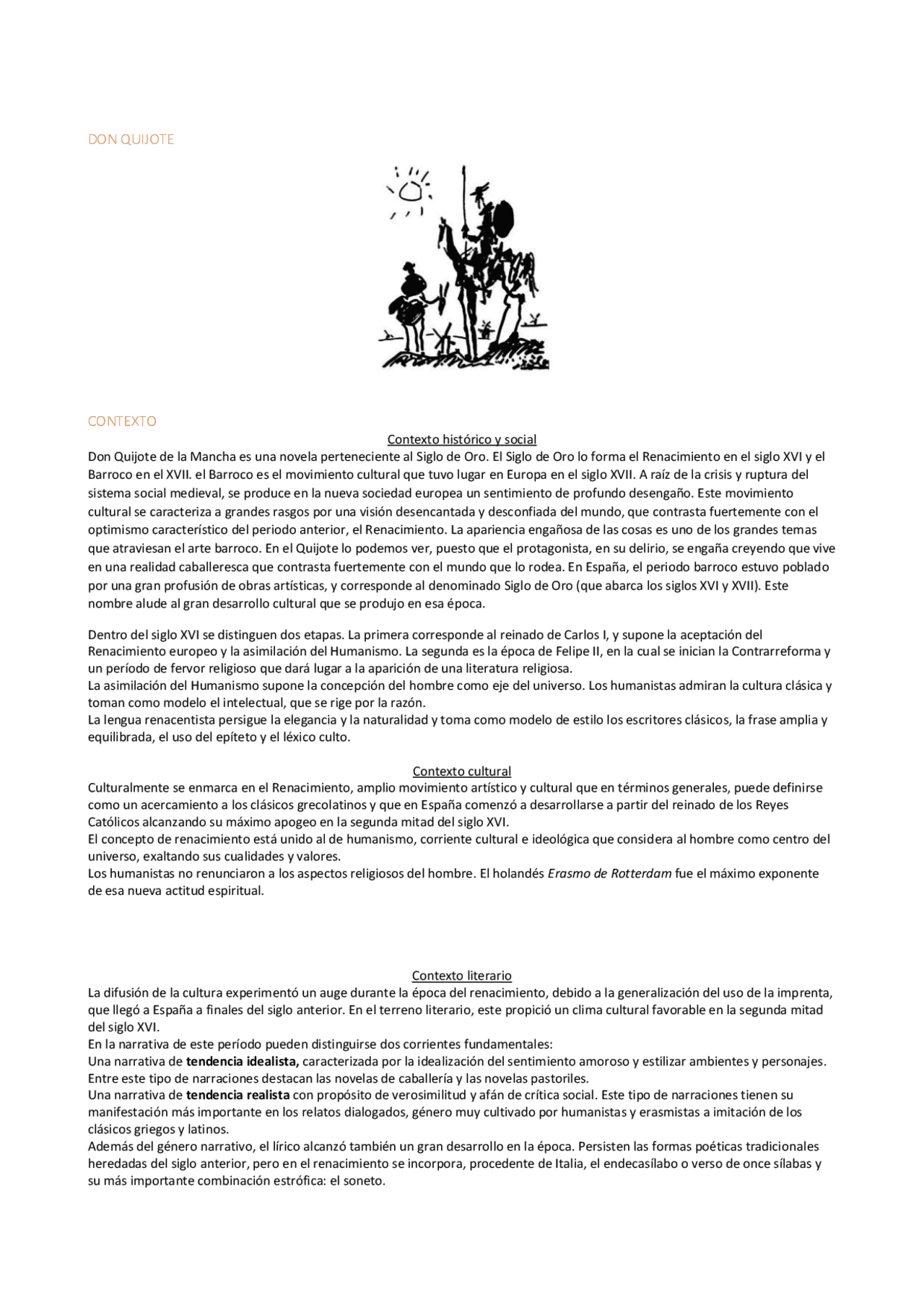 Don Quijote- Resumen por capítulos- Letteratura spagnola2 Prof.Vuelta ...