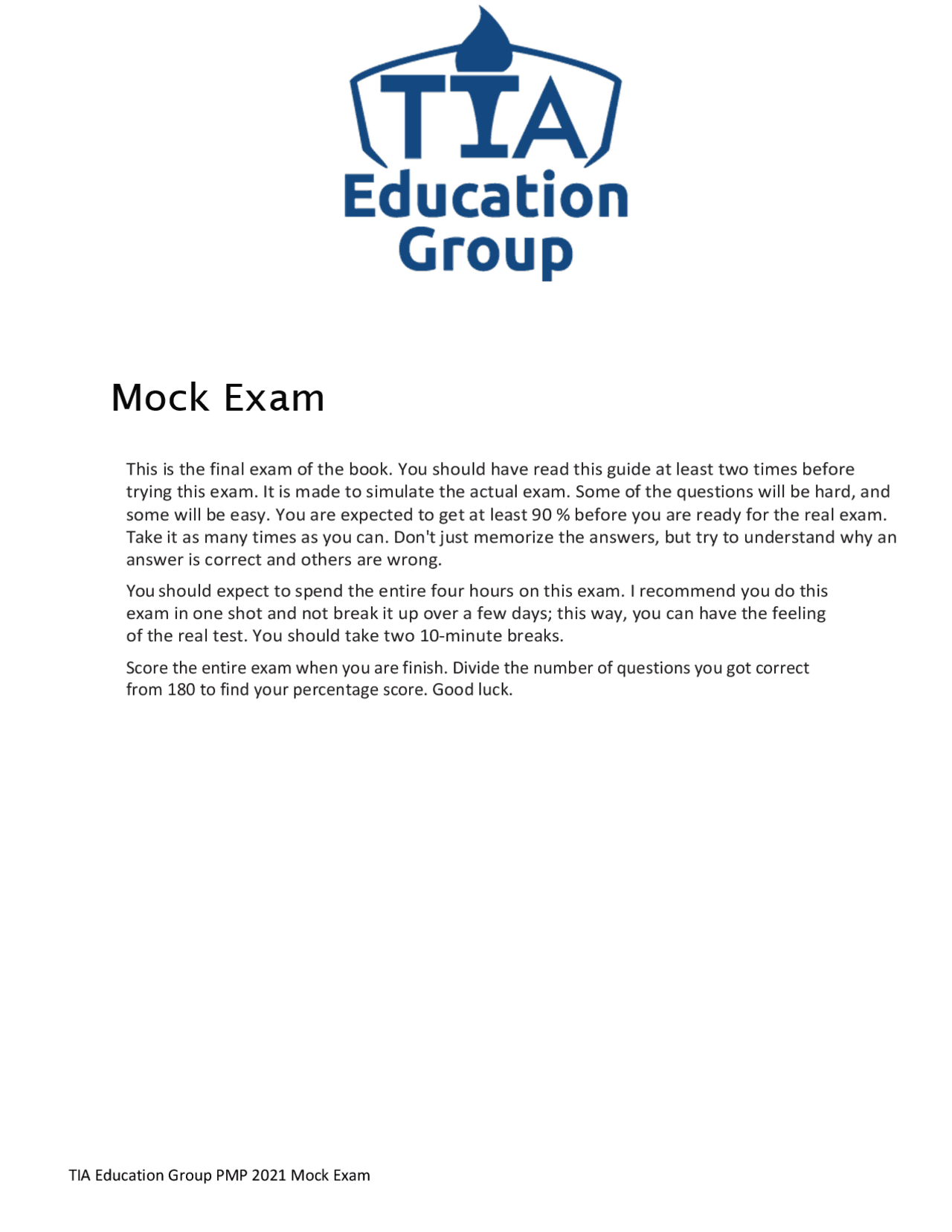 Mock Exam Project Management Professional Cheat Sheet Business Docsity
