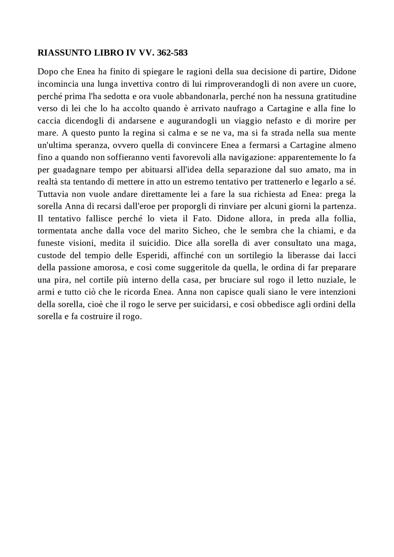 Eneide Riassunto Libro 4 362 583 Appunti Di Latino Docsity
