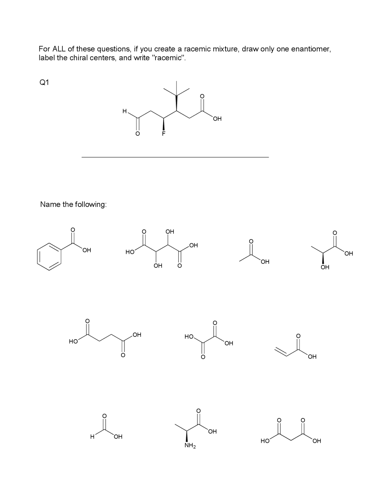 Organic Chemistry II Practice Set 2 | Exercises Organic Chemistry | Docsity