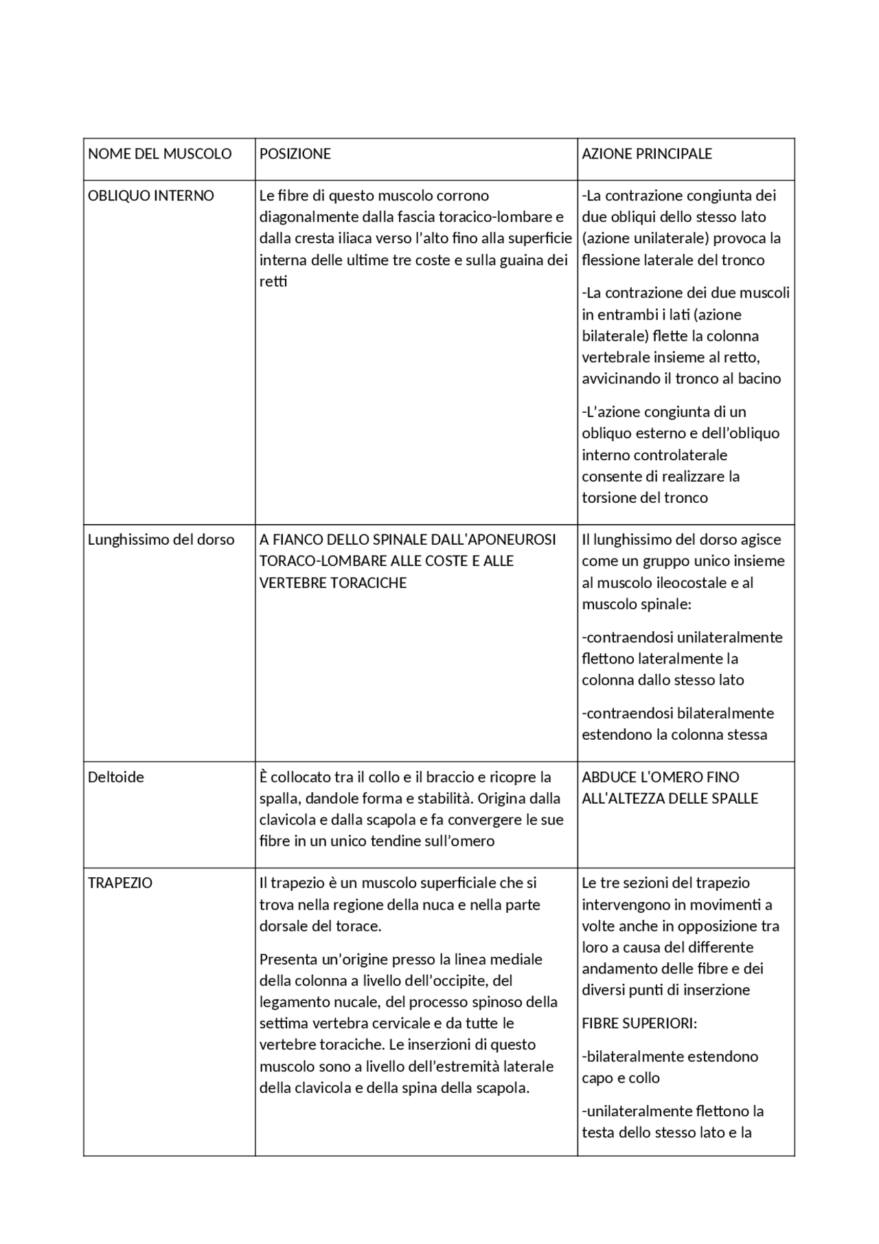 Anatomia: Muscoli Obliqui Interni, Trapezio, Quadricipite Femorale e ...