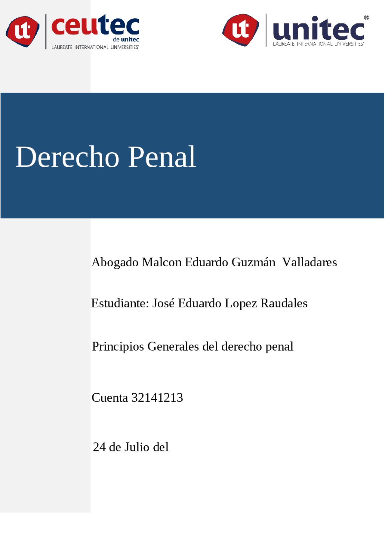 Ensayo De Derecho Penal 2 Ejercicios De Derecho Penal Docsity