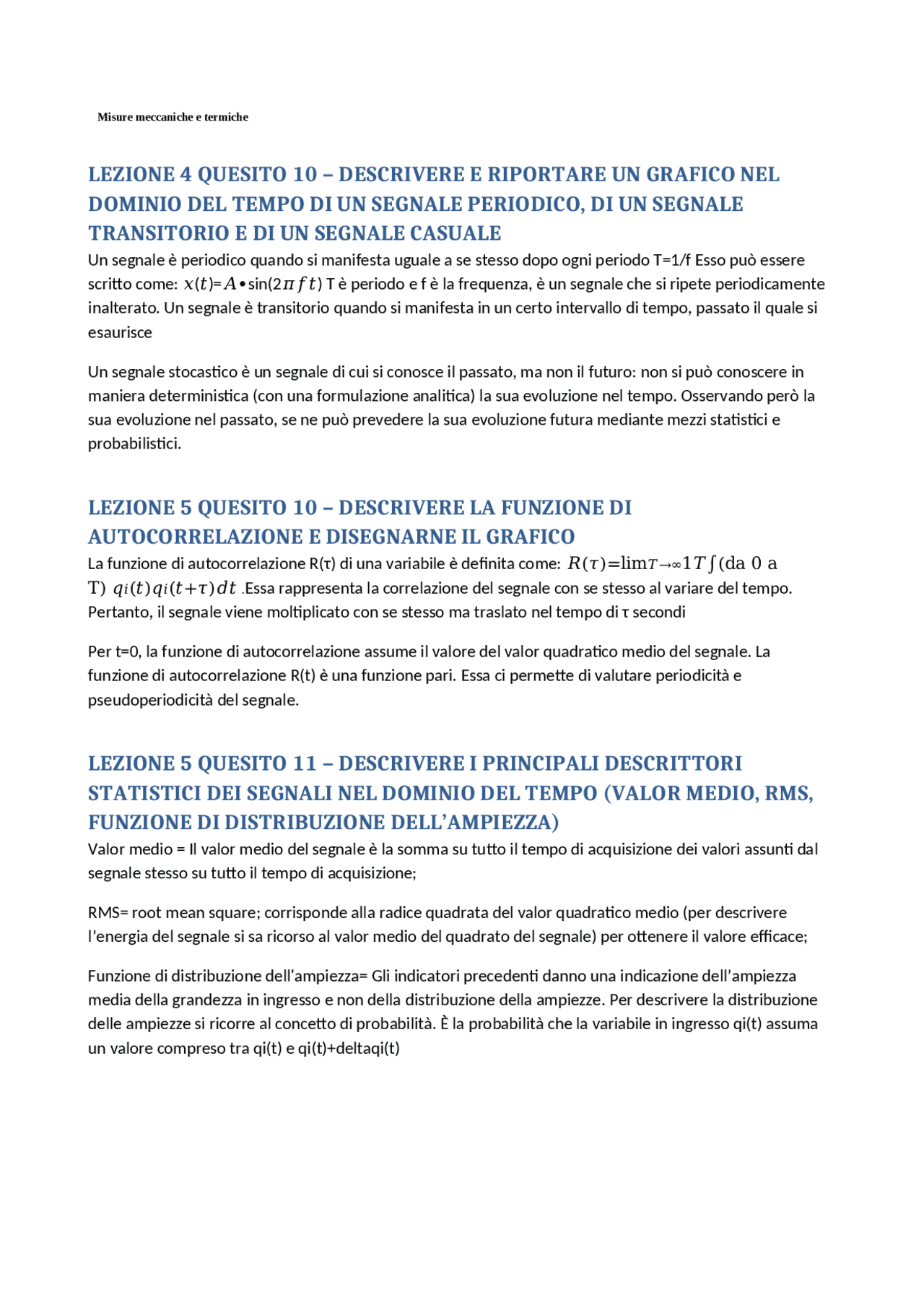 Domande Aperte Esame Meccaniche E Termiche Ecampus Panieri Di