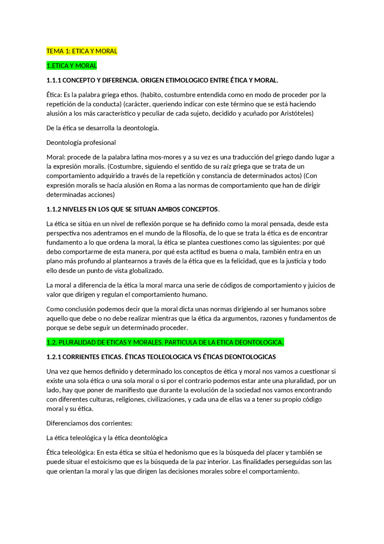 Tema 1 Deontologia Profesional Apuntes De Deontología Docsity