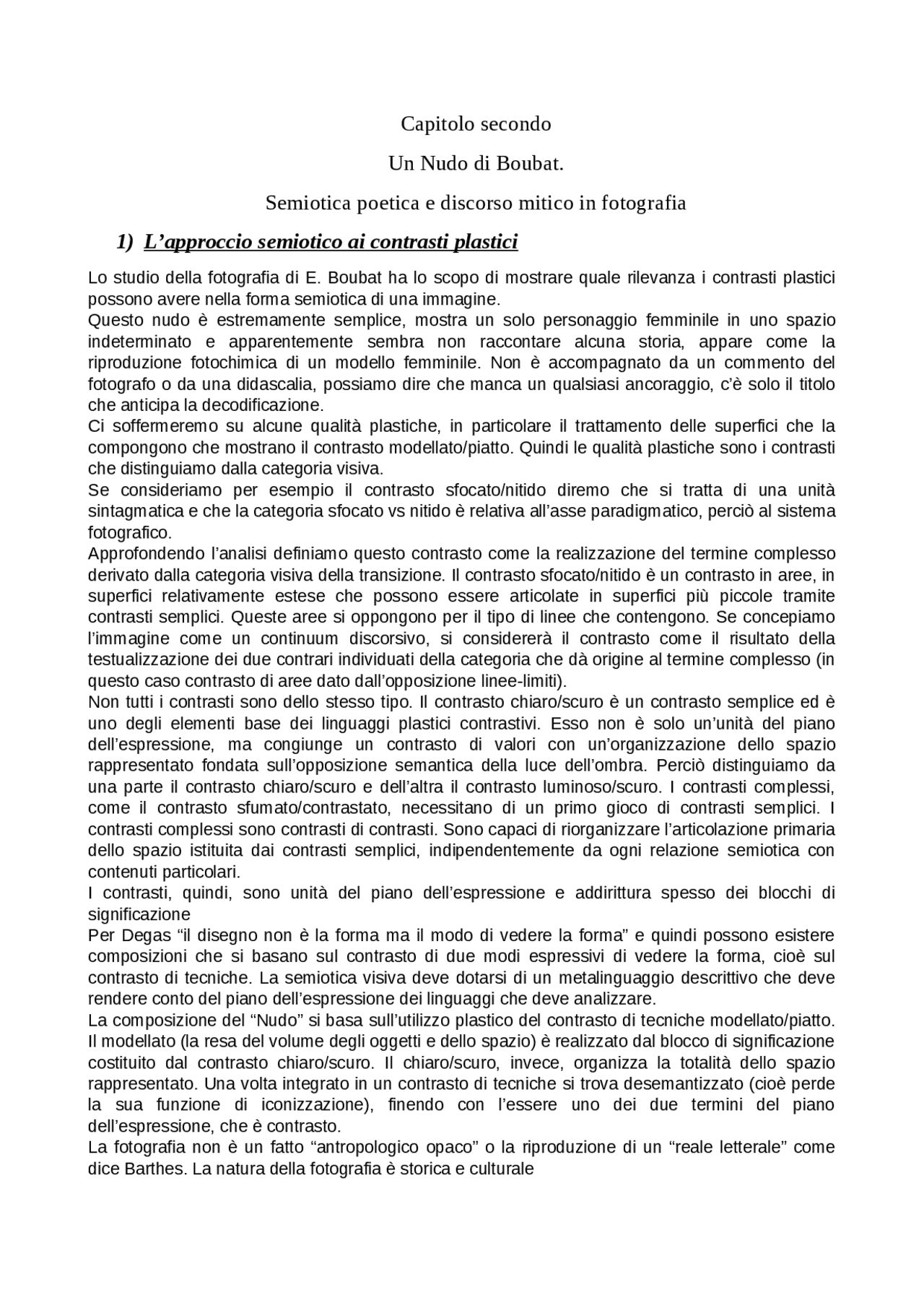 Sintesi Del Nudo Di Boubat Guide Progetti E Ricerche Di Semiotica