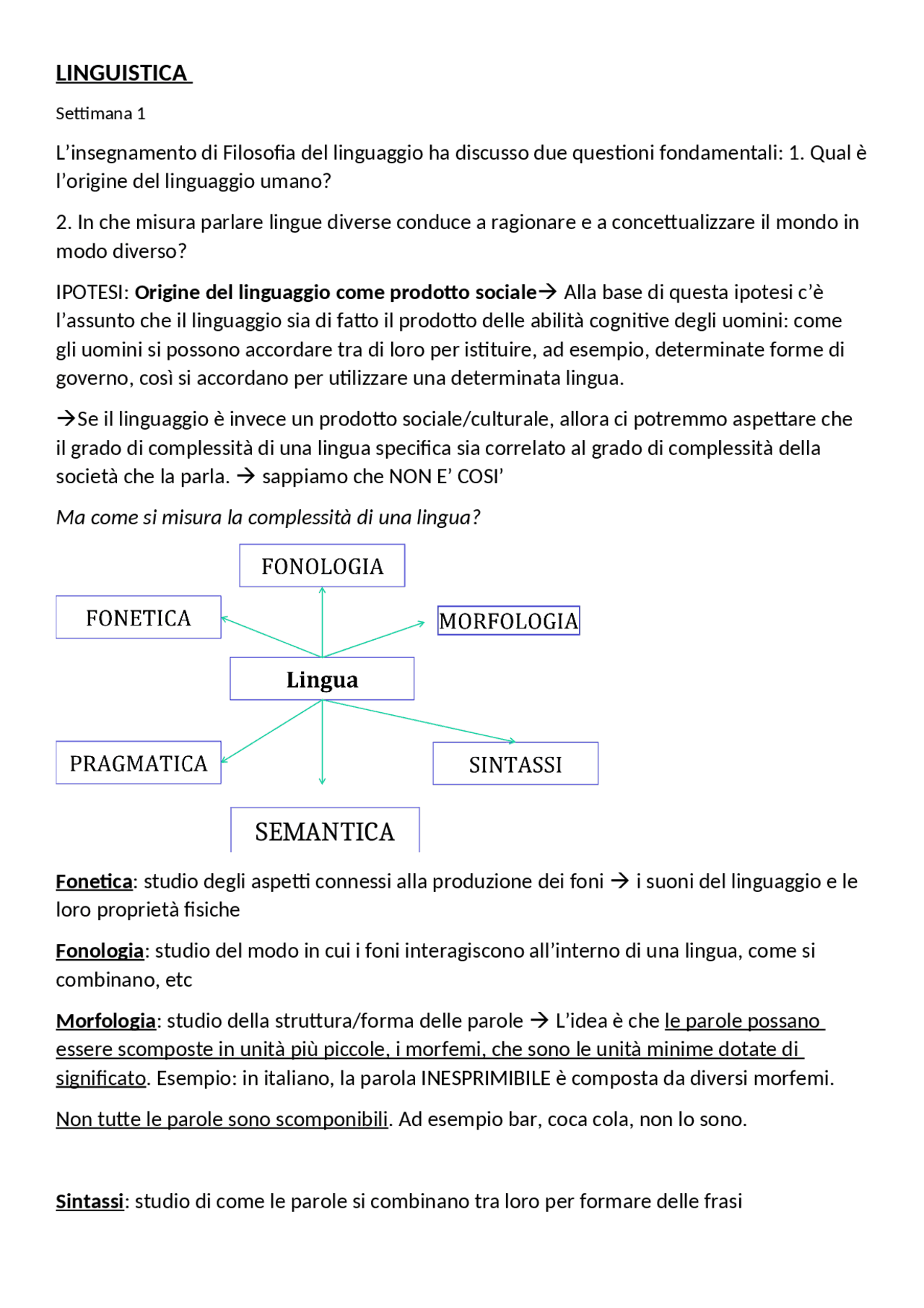Appunti Linguistica Corso Spc Unimib Appunti Di Linguistica Docsity