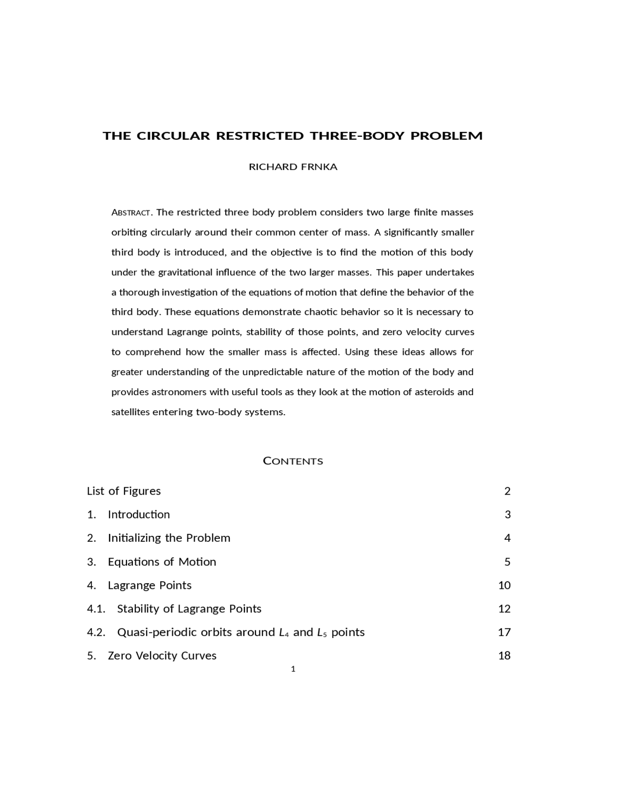 The circular restricted three body problem | Exams Aerospace ...