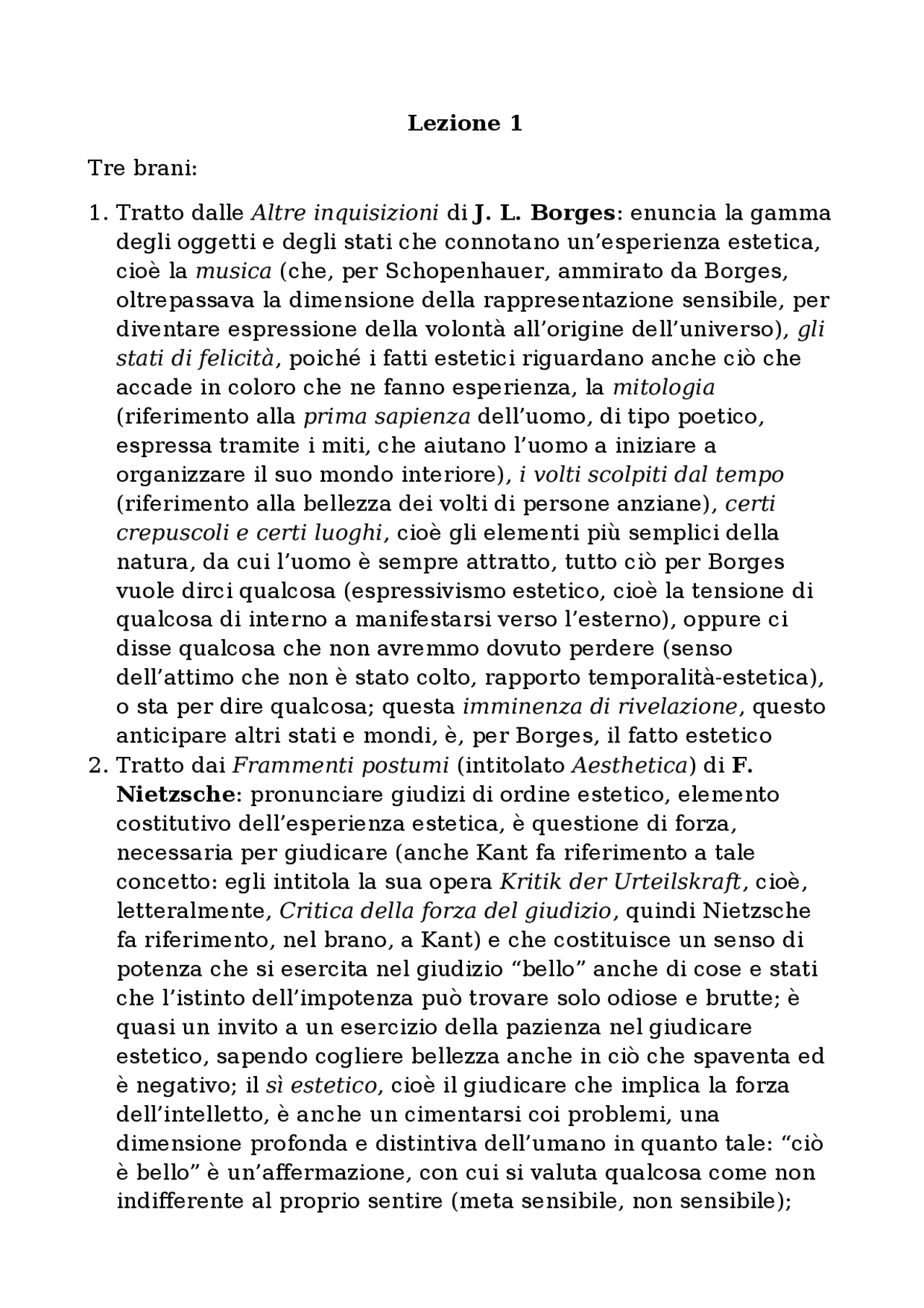 Appunti Approfonditi Del Corso Di Estetica Del Prof Desideri Appunti