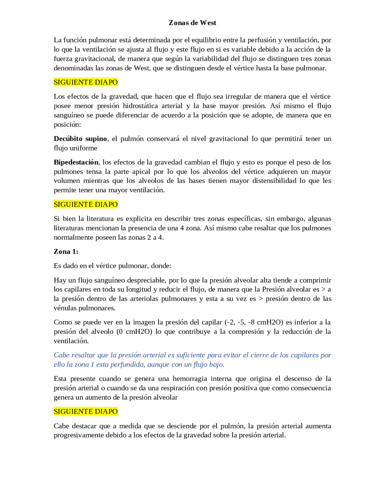 Zonas de West: Equilibrio entre Ventilación y Perfusión Pulmonar ...