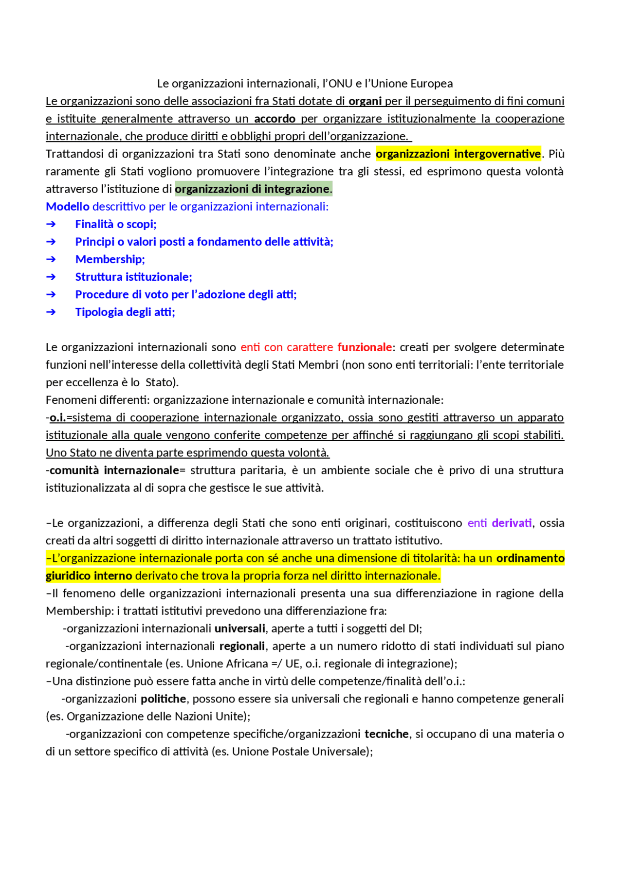 Appunti Diritto Internazionale Appunti Di Diritto Internazionale
