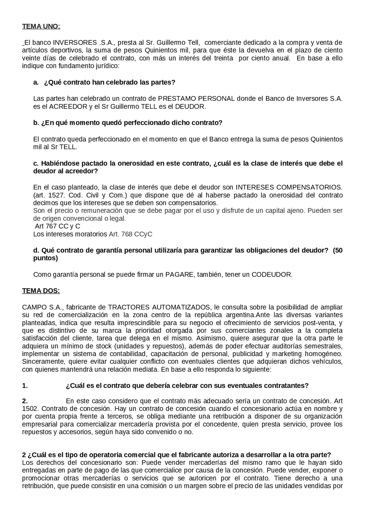 MODELO COMPLETO DE PREGUNTERO DERECHO COMERCIAL | Exámenes de Derecho Laboral | Docsity
