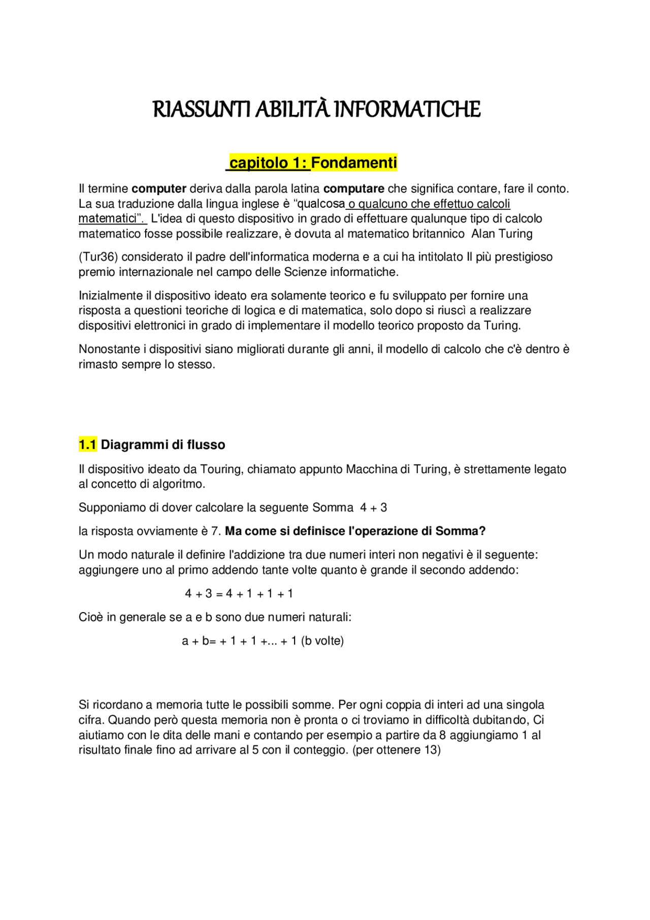 riassunto abilità informatiche | Dispense di Elementi di Informatica ...