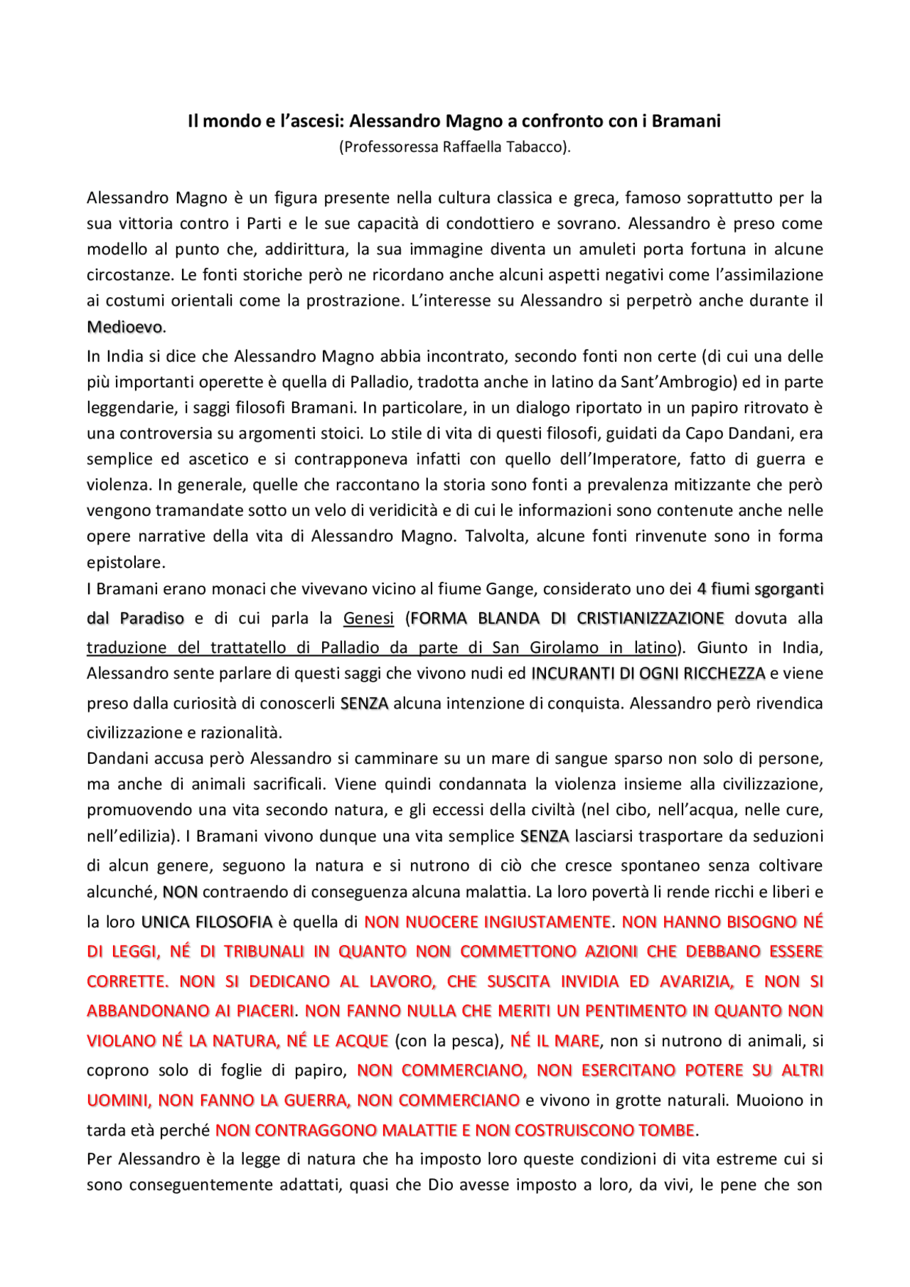 Alessandro Magno Ed I Bramani Sbobinature Di Storia Docsity