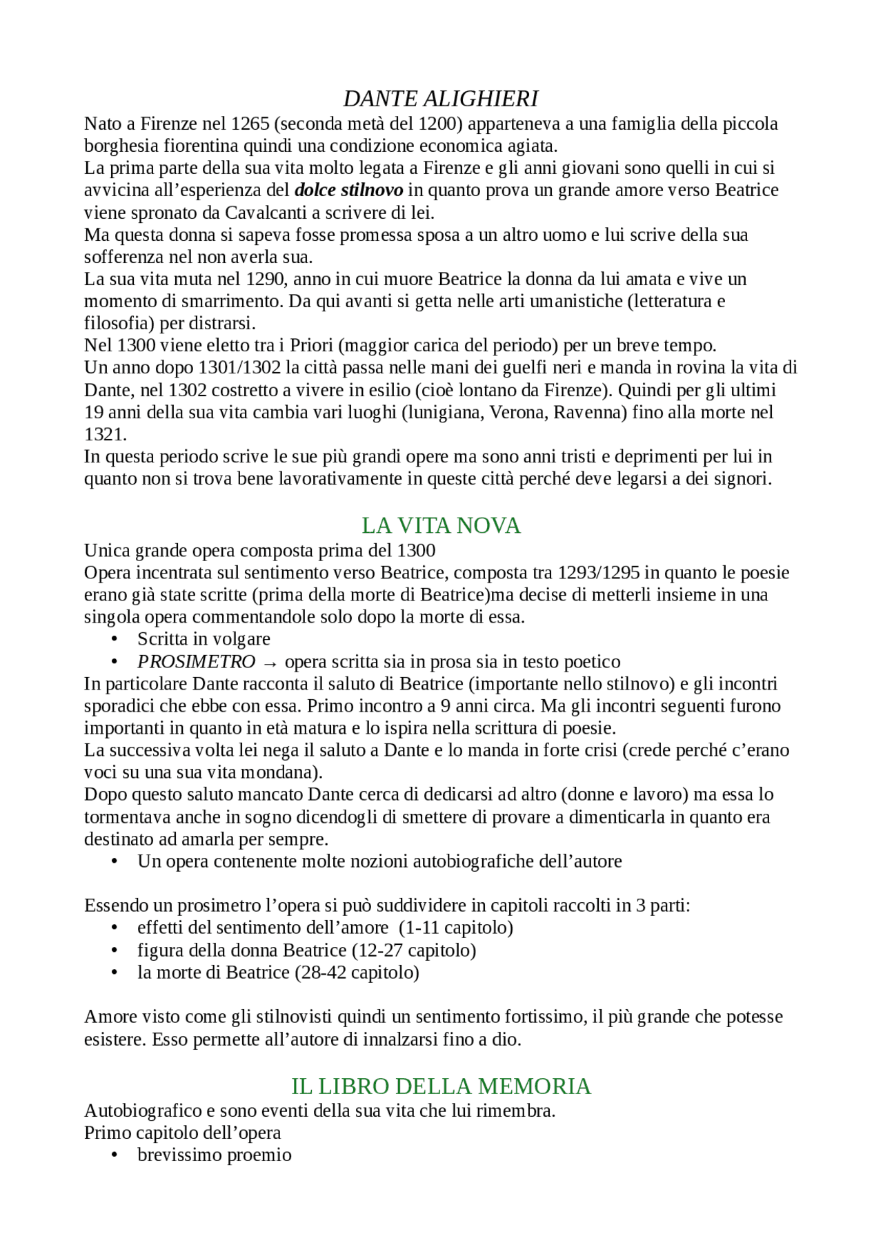 Riassunto dante poeta | Schemi e mappe concettuali di Lingue e ...